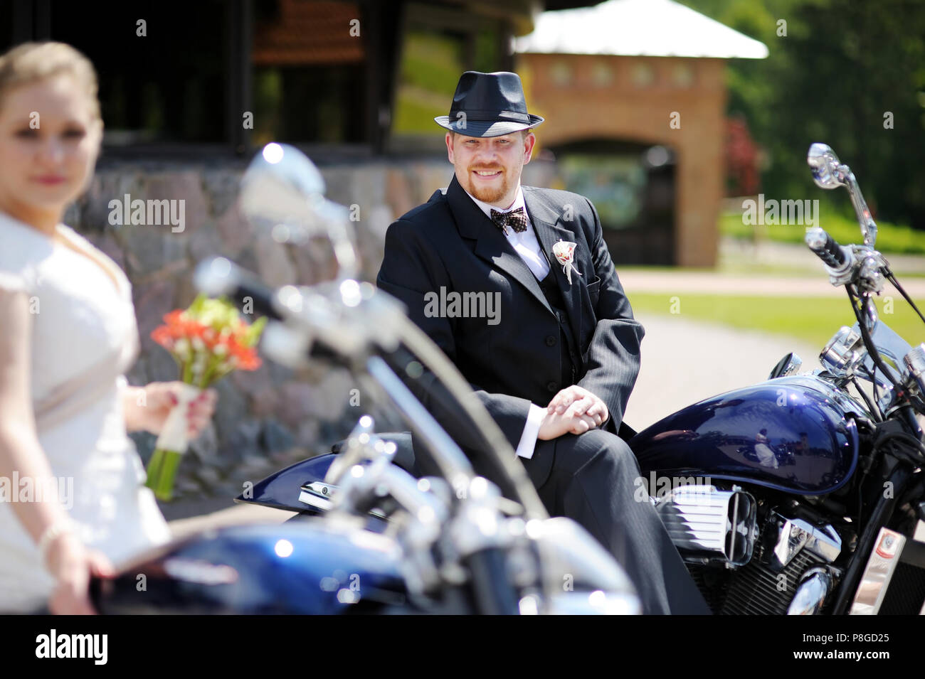 Motorcycle bride hi-res stock photography and images - Alamy