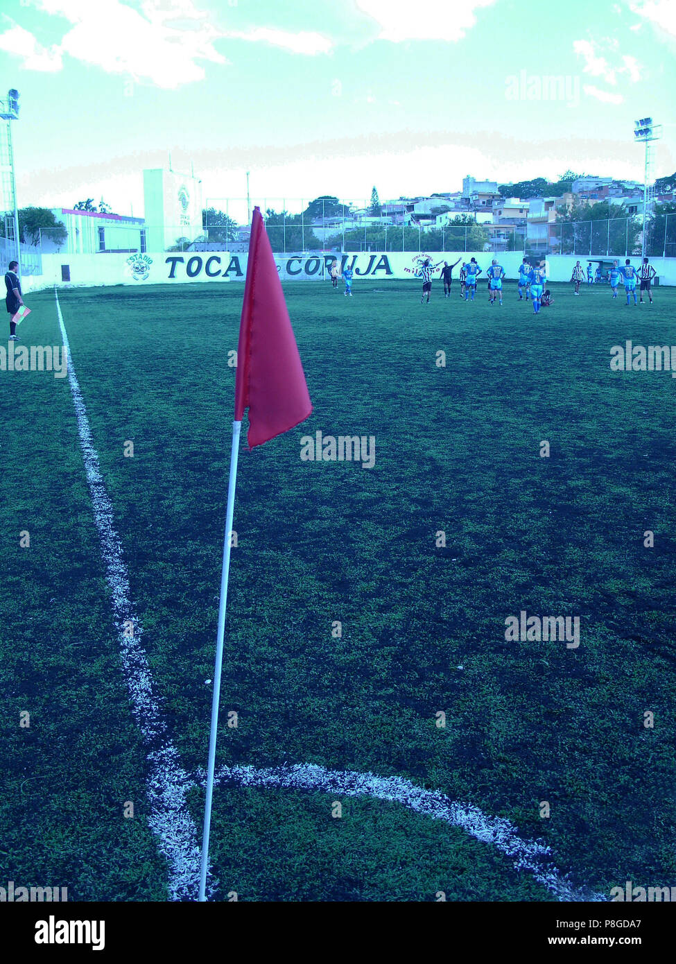 Red flag, players, field, São Paulo, Brazil Stock Photo - Alamy
