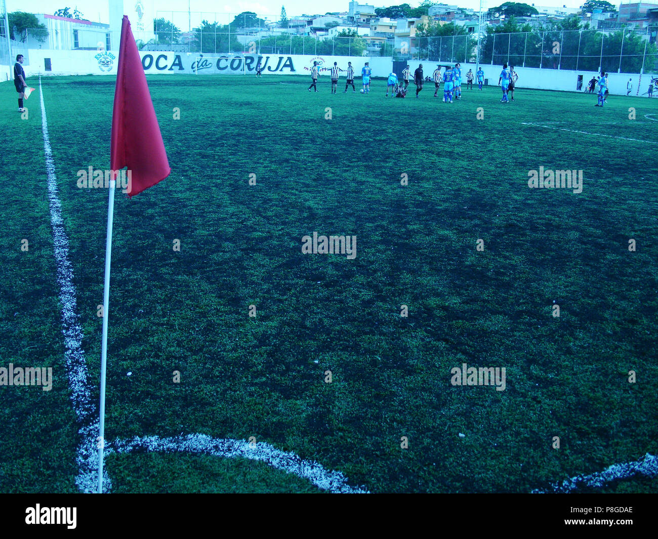 Red flag, players, field, São Paulo, Brazil Stock Photo - Alamy