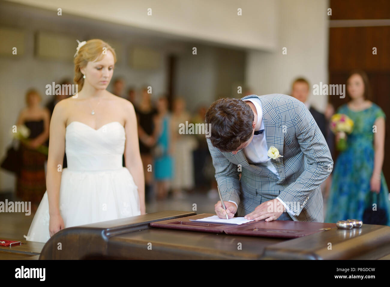 Signing marriage license hi-res stock photography and images - Alamy