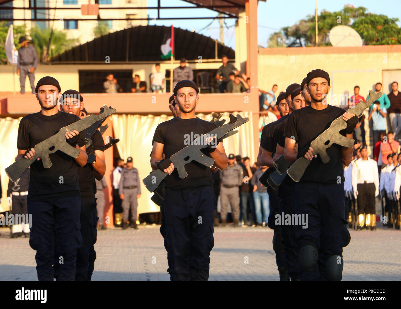 Police officers showing off their skills during the ceremony. Rabat ...