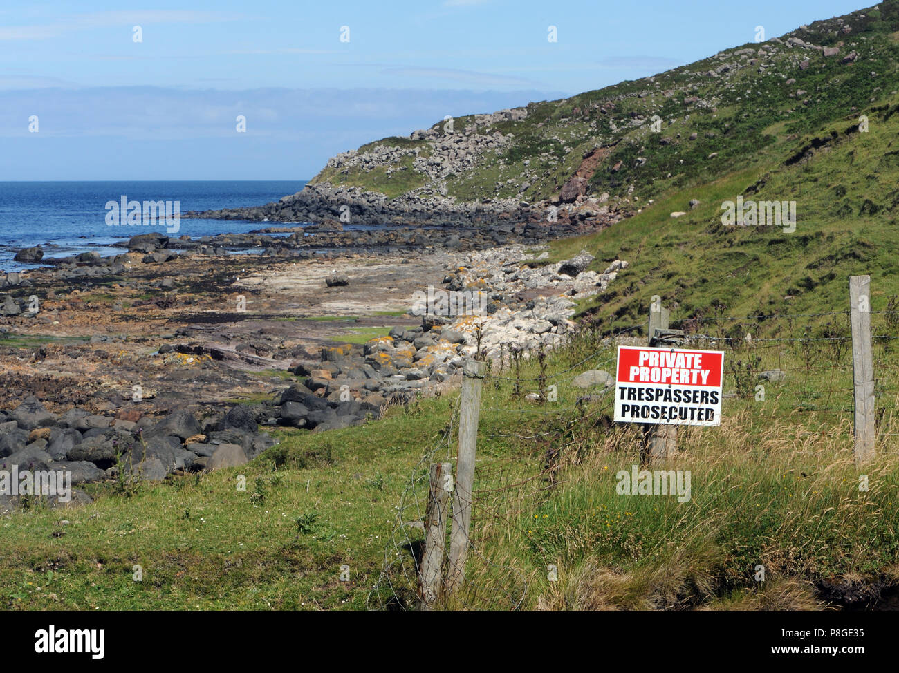 A well-worn footpath ends abruptly with ‘Private Property Trespassers ...