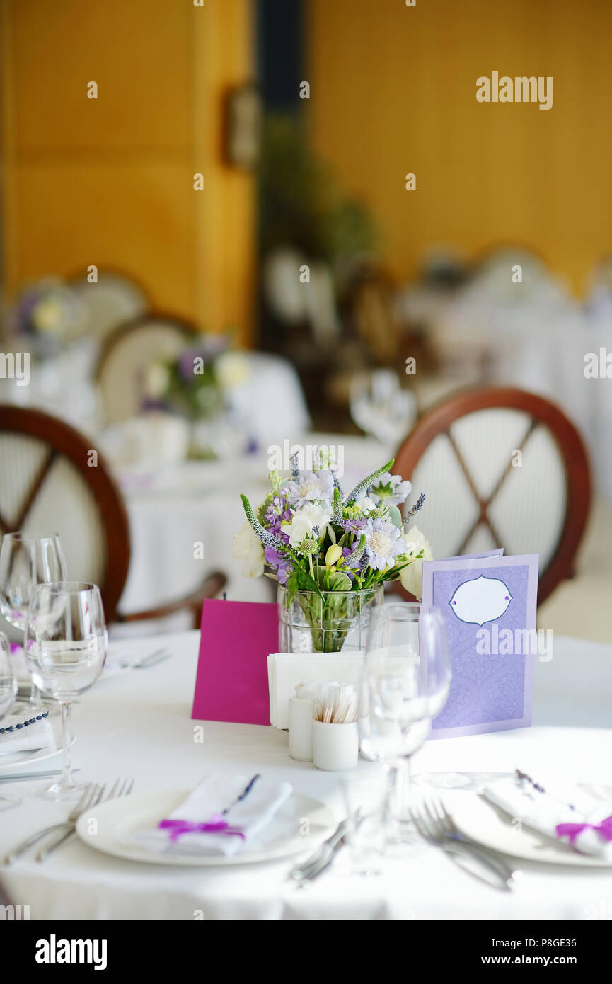 Table set for an event party or wedding reception Stock Photo - Alamy