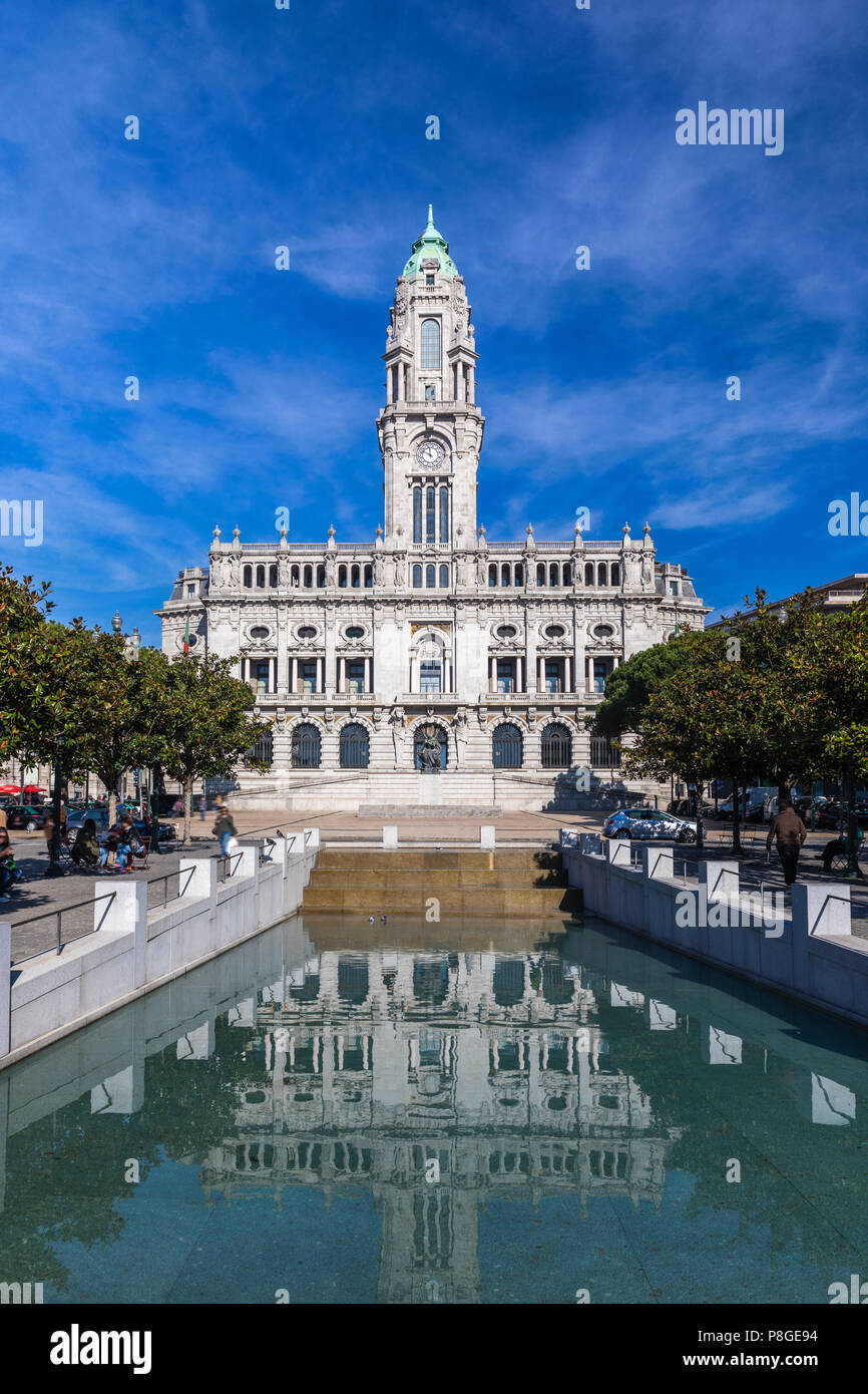 Porto City Hall on Liberdade Square, Porto, Portugal Stock Photo - Alamy