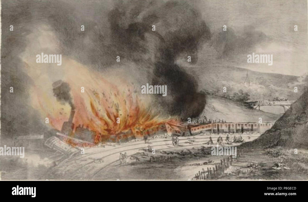 8 mai 1842 Accident sur le chemin de fer de Versailles Rive gauche Stock Photo - Alamy