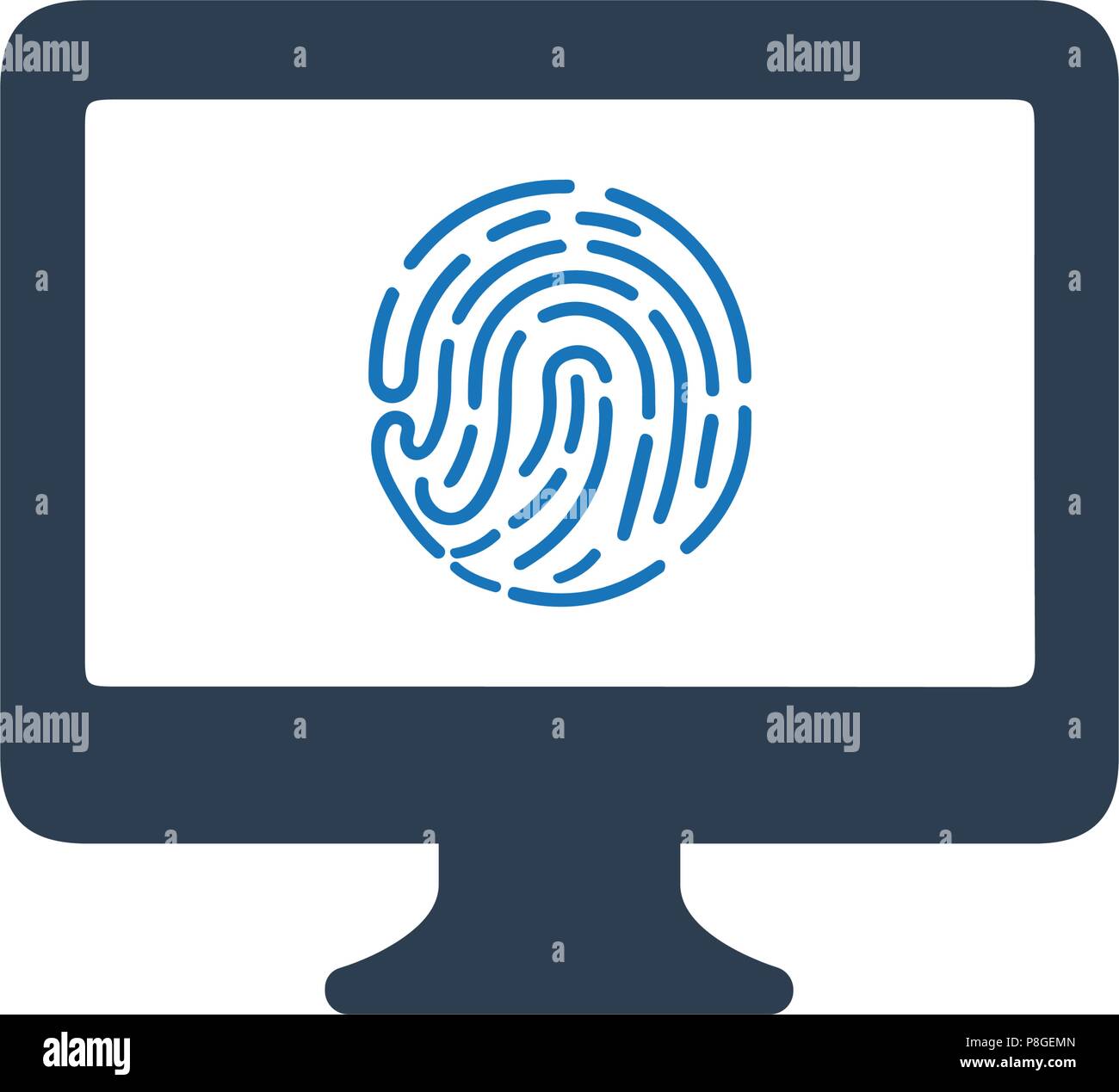 Computer Fingerprint Protection Icon Stock Vector Image & Art - Alamy
