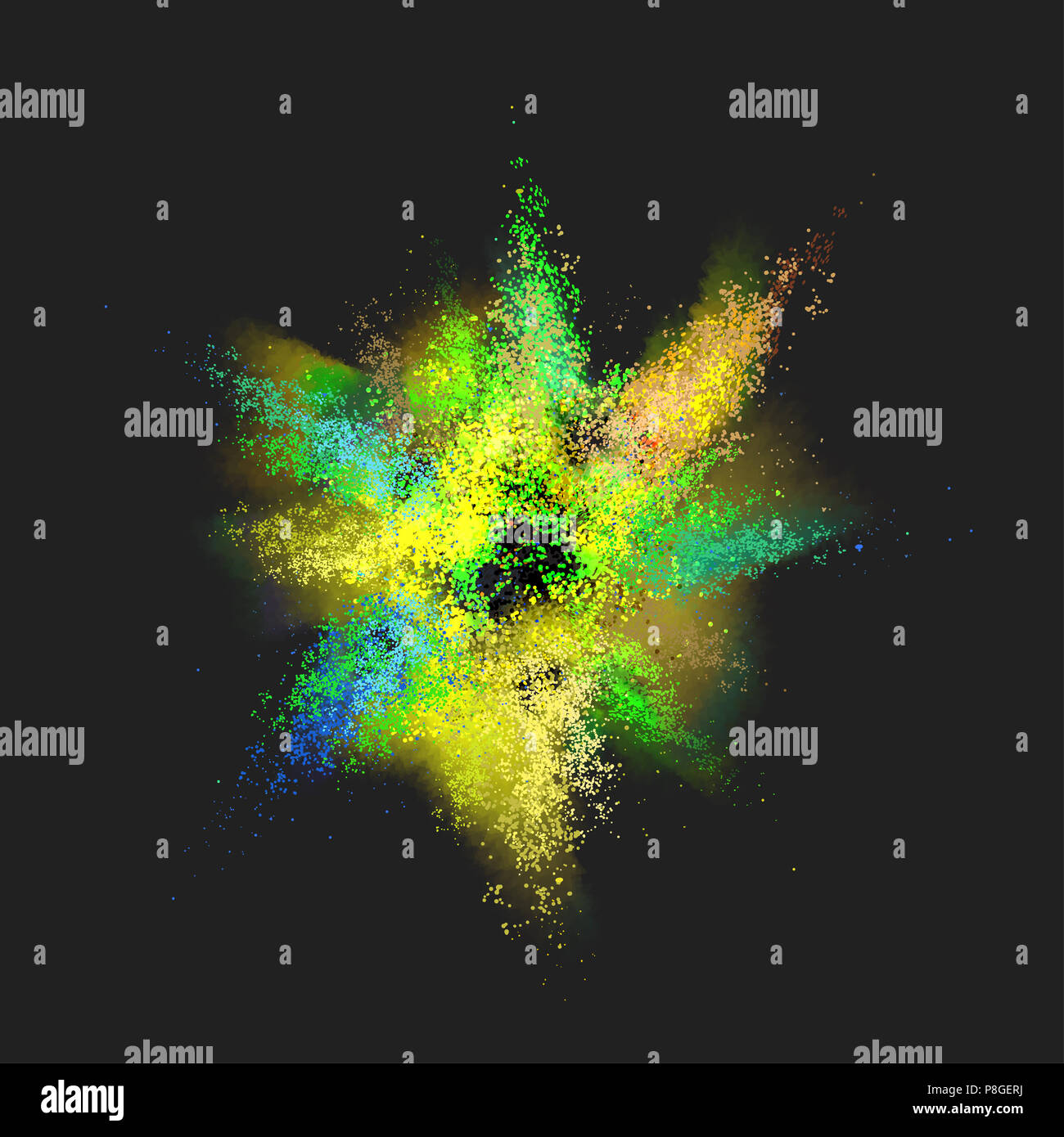 Colorful Paint Explosion illustration. Color Burst isolated on a black ...