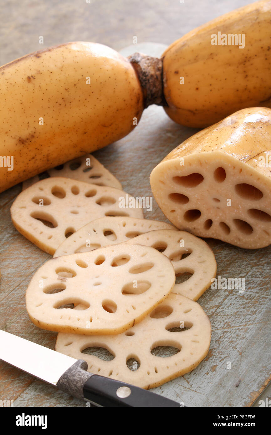 lotus root vegetable Stock Photo - Alamy