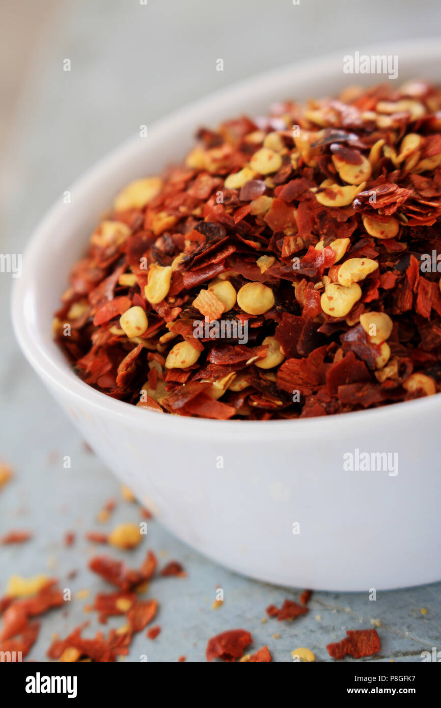 crushed chilli flakes Stock Photo - Alamy