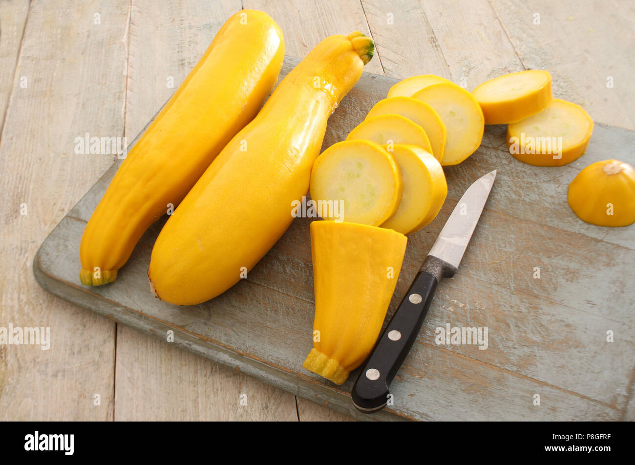 yellow heritage courgette Stock Photo - Alamy