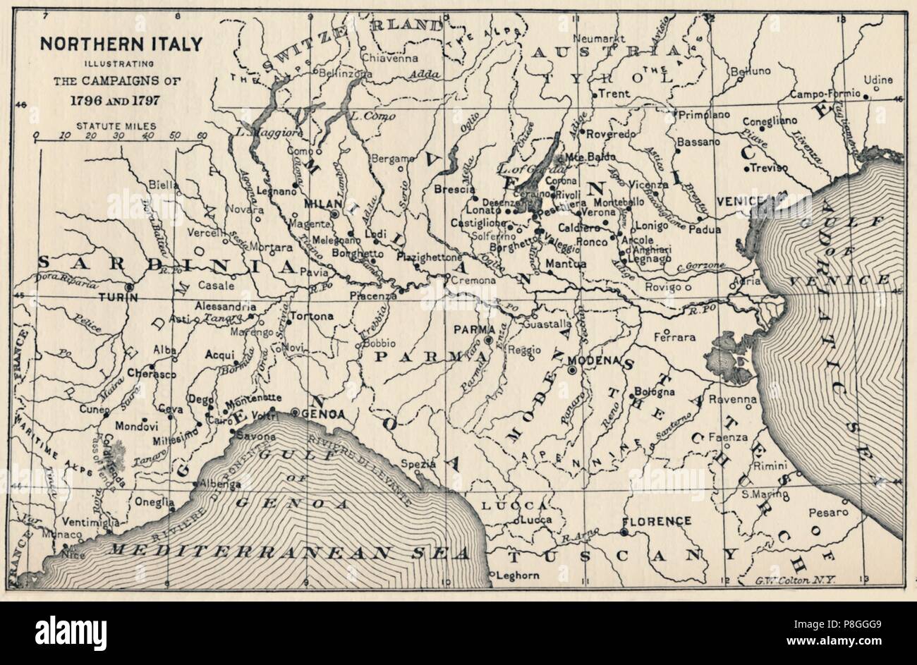 'Northern Italy - Illustrating the Campaigns of 1796 and 1797', (1896 ...