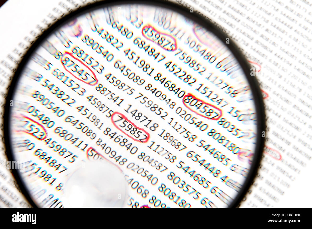 Magnifying glass numbers hi-res stock photography and images - Alamy