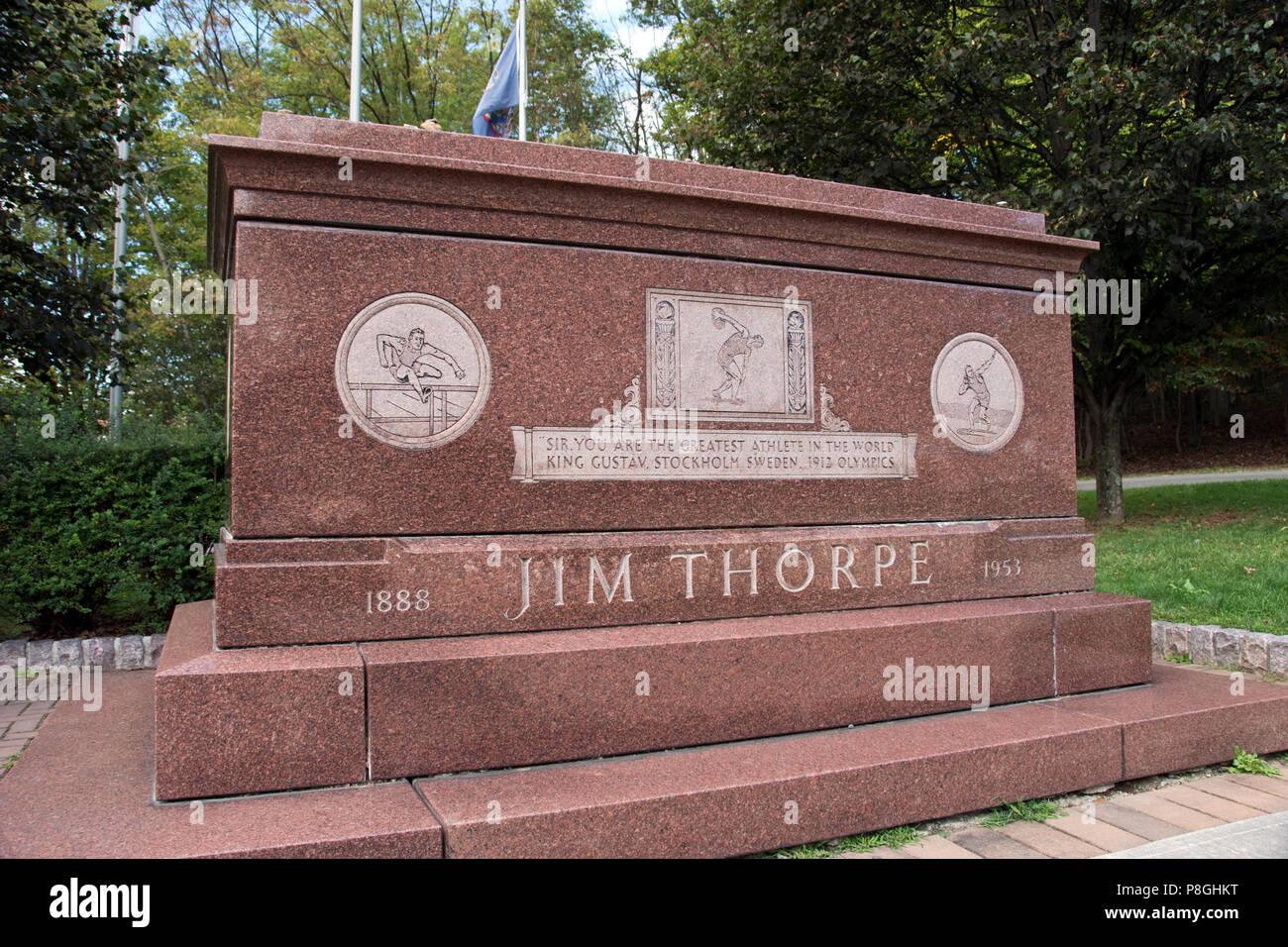 The grave of native American sports figure, Jim Thorpe, at Jim Thorpe ...
