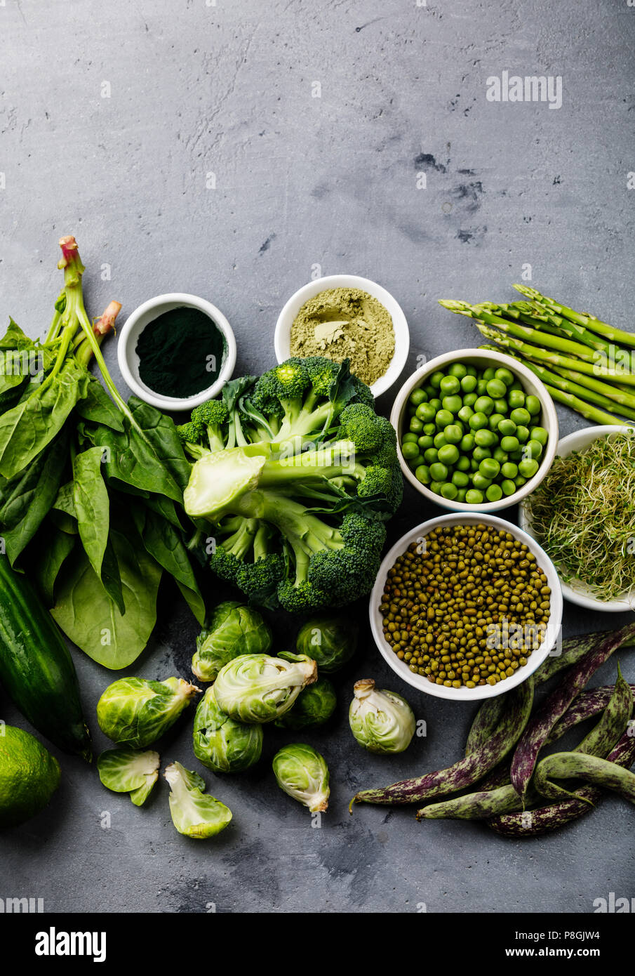 Healthy Green food Clean eating selection Protein source for ...