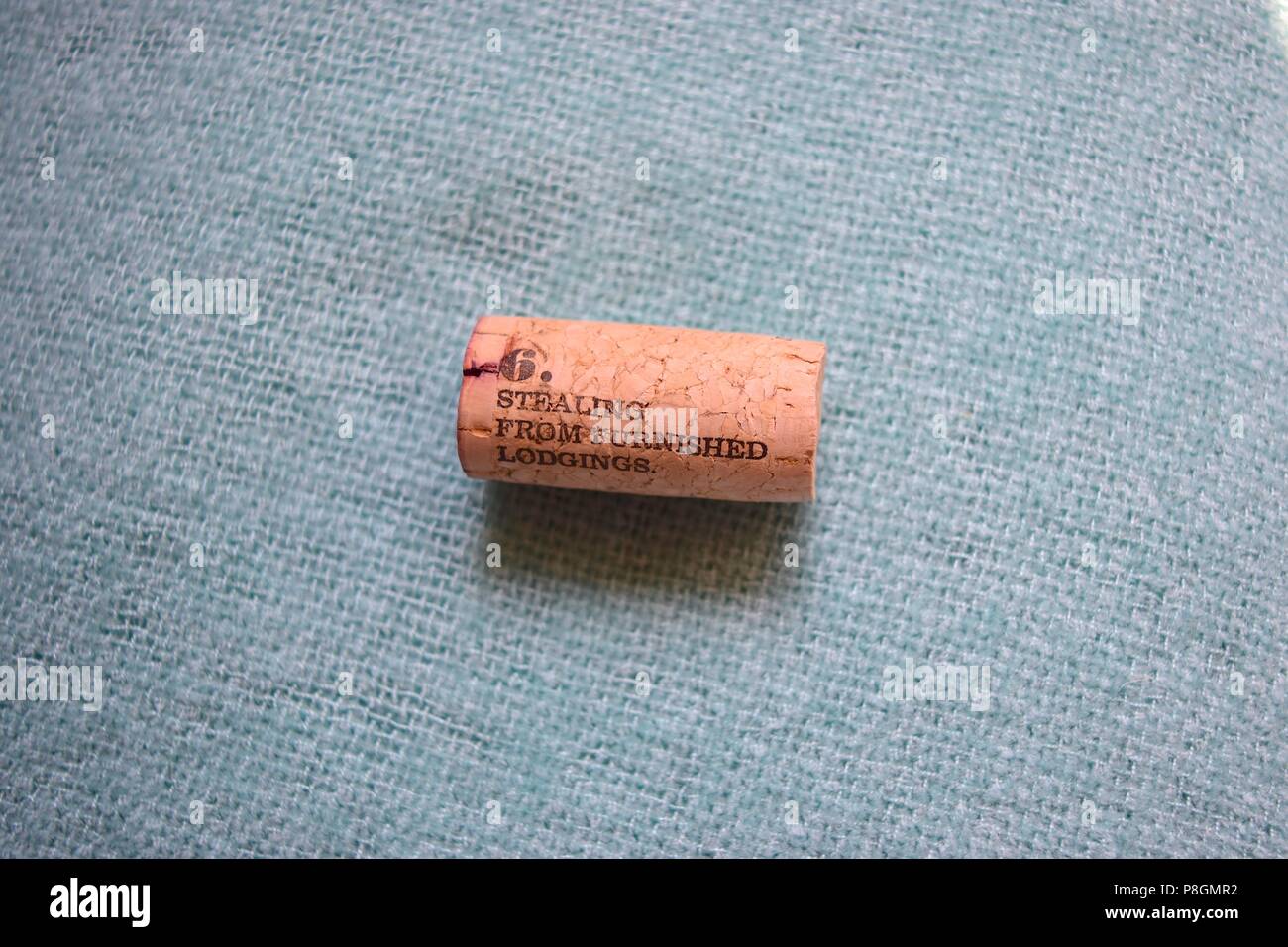 Wine cork 19 crimes number 6 Stock Photo - Alamy