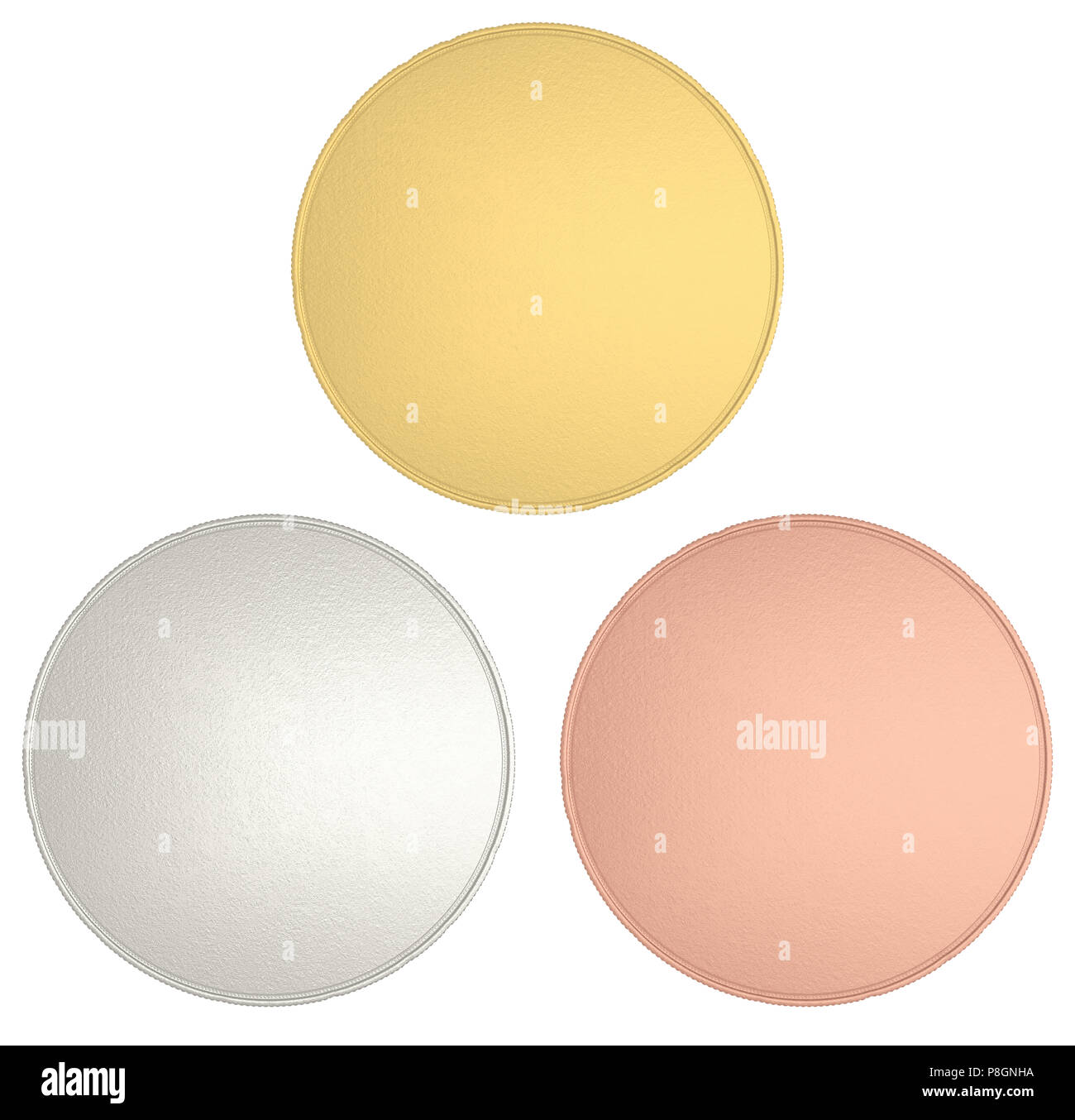 Set of empty coins. Isolated on white background. 3d render Stock Photo ...