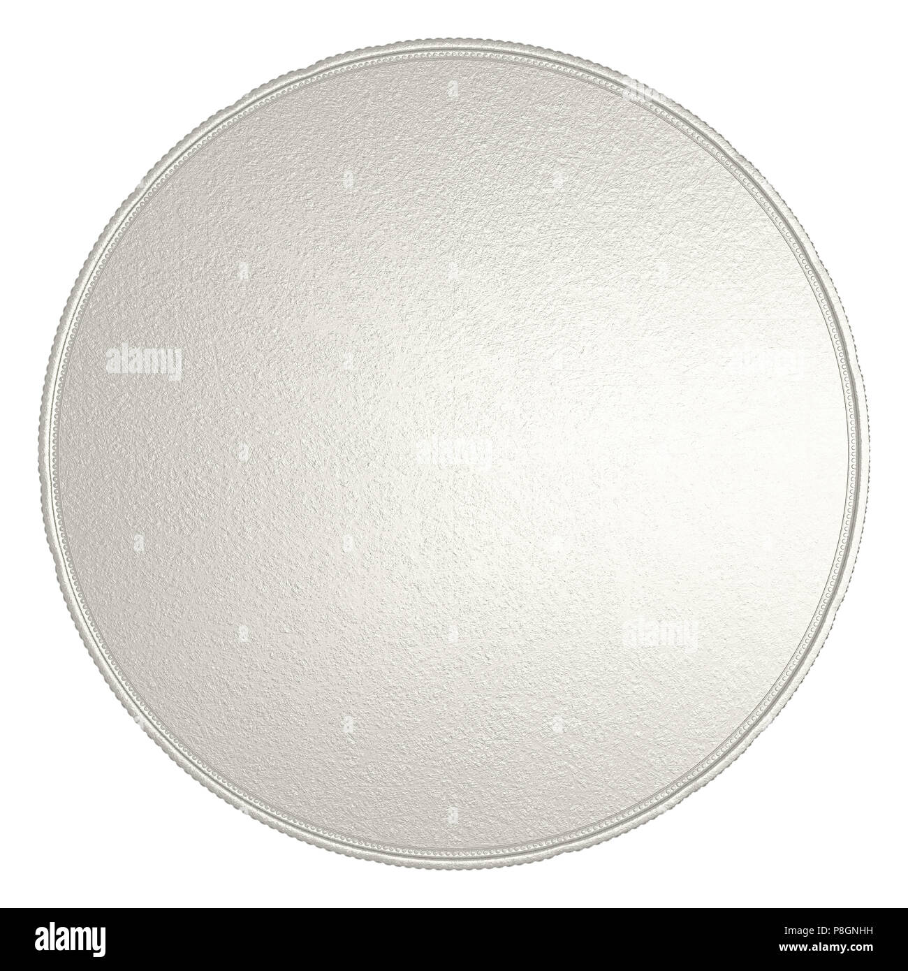 Empty silver coin. Isolated on white background. Include clipping path ...