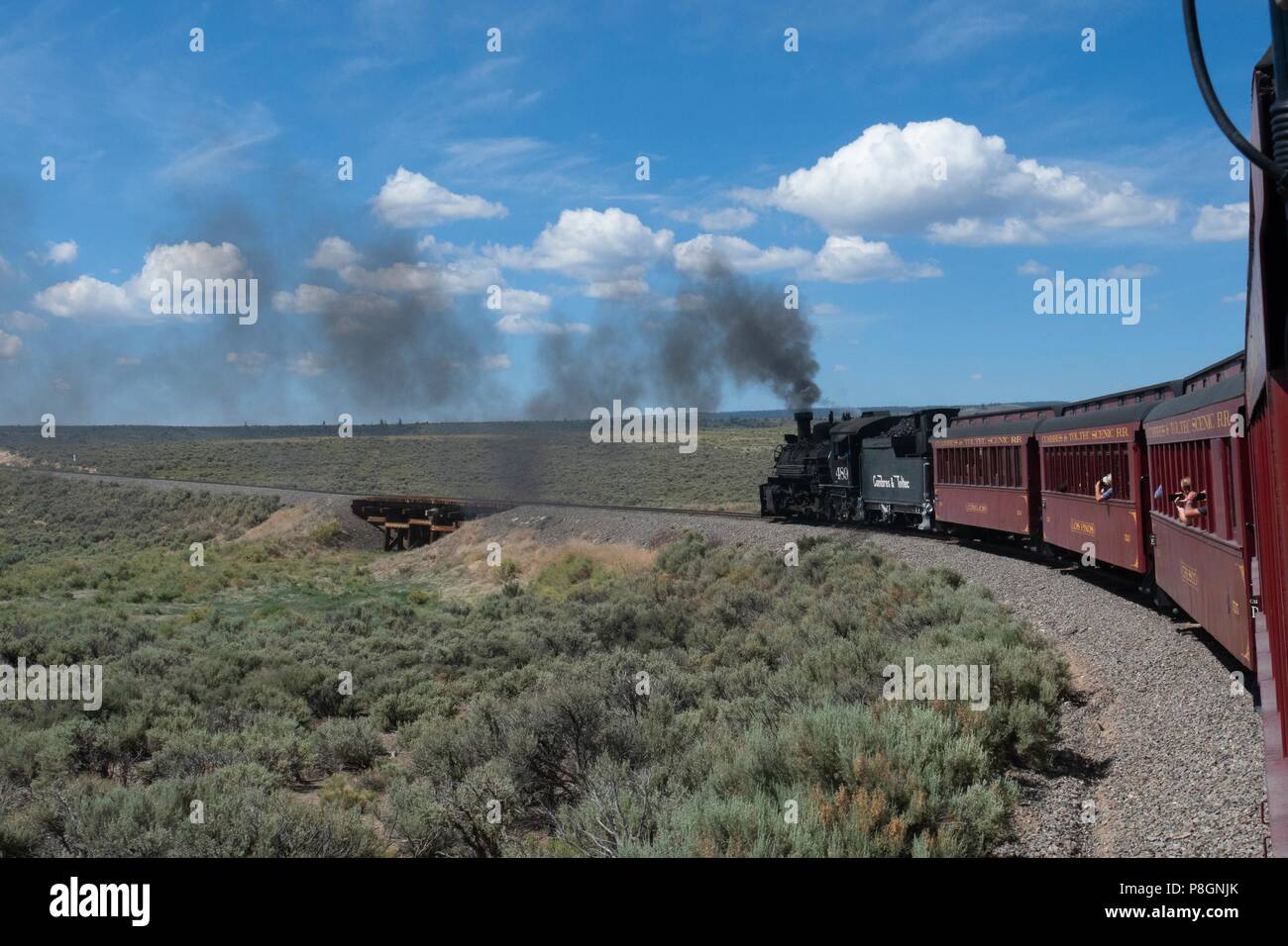 Restored steam engine 489 on the Cumbres and Toltec scenic narrow guage ...