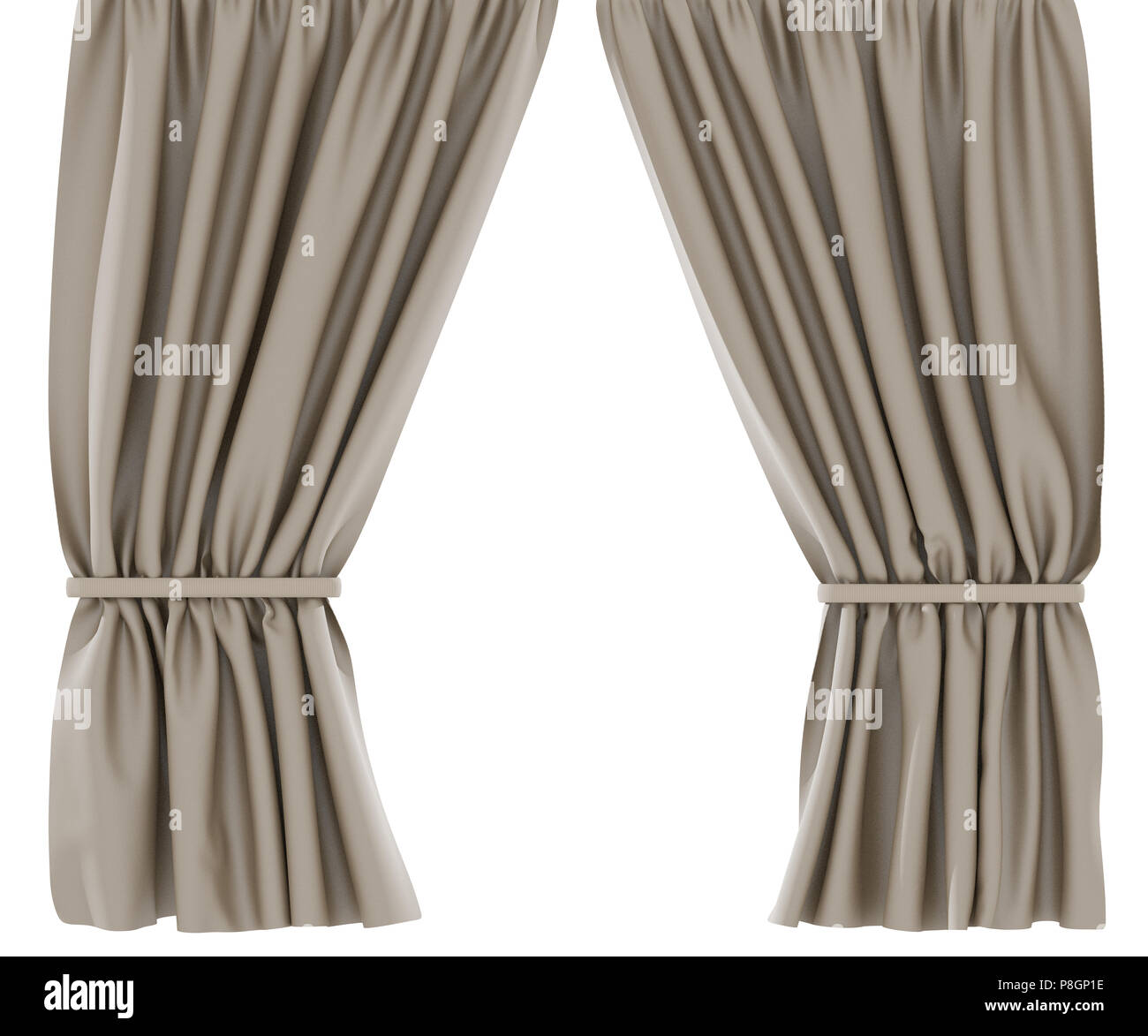 Curtains isolated on white background. Include clipping path. 3d render ...