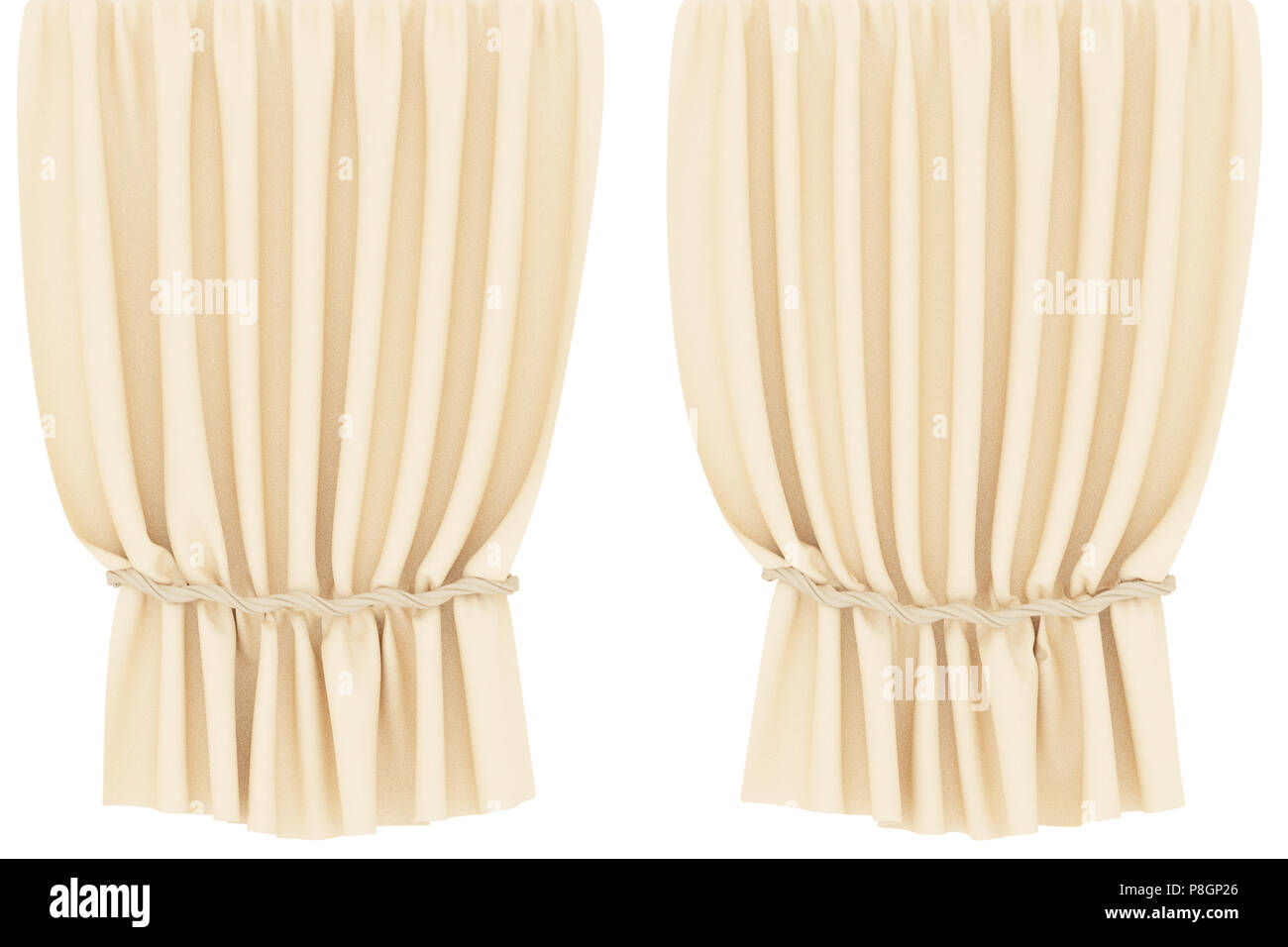 Curtains isolated on white background. Include clipping path. 3d render ...