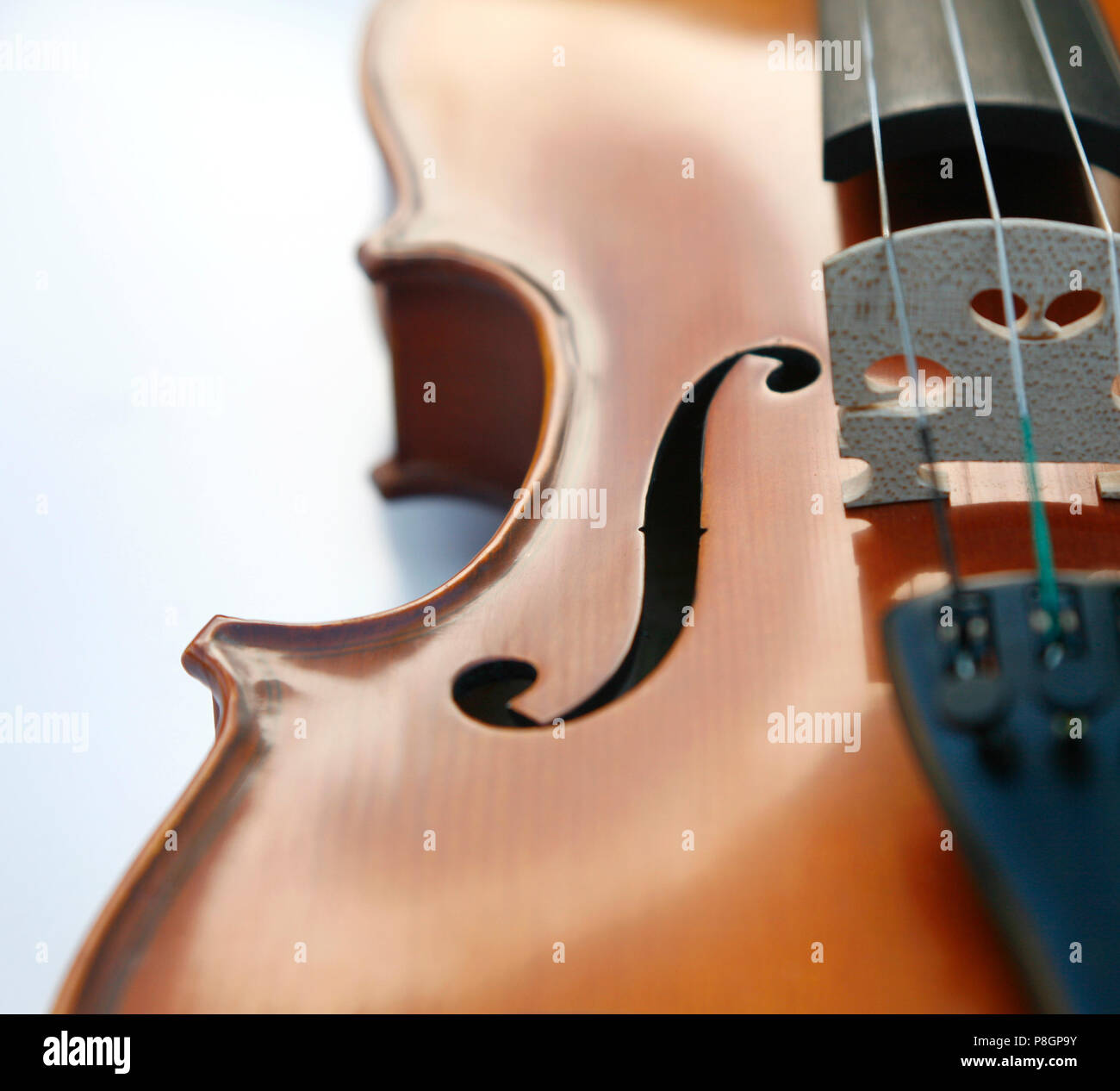 Close-up of a wooden violin Stock Photo - Alamy