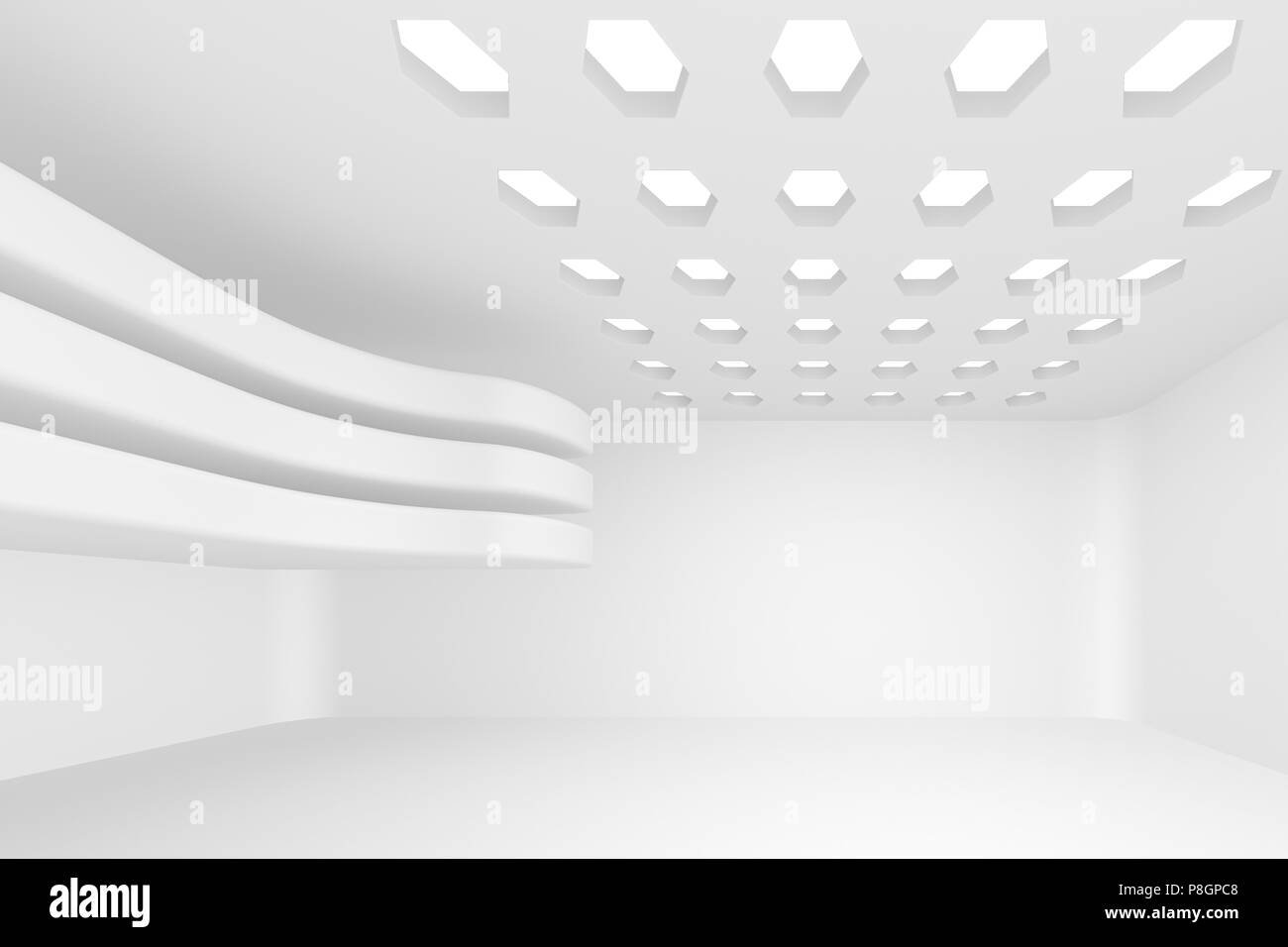 White interior. 3d render Stock Photo - Alamy