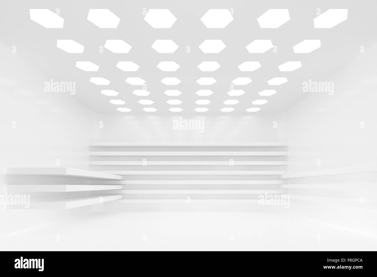 White interior. 3d render Stock Photo - Alamy