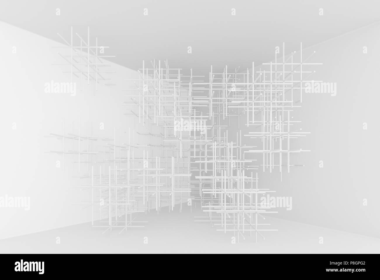 White interior. 3d render Stock Photo - Alamy