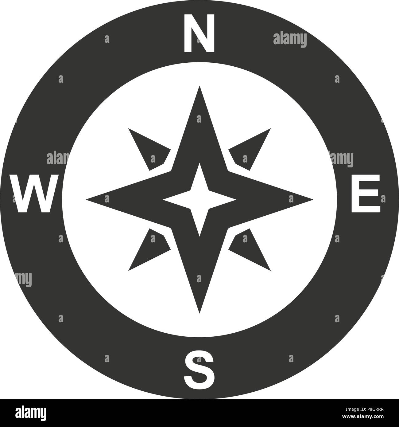 Direction Compass Icon Stock Vector Image & Art - Alamy