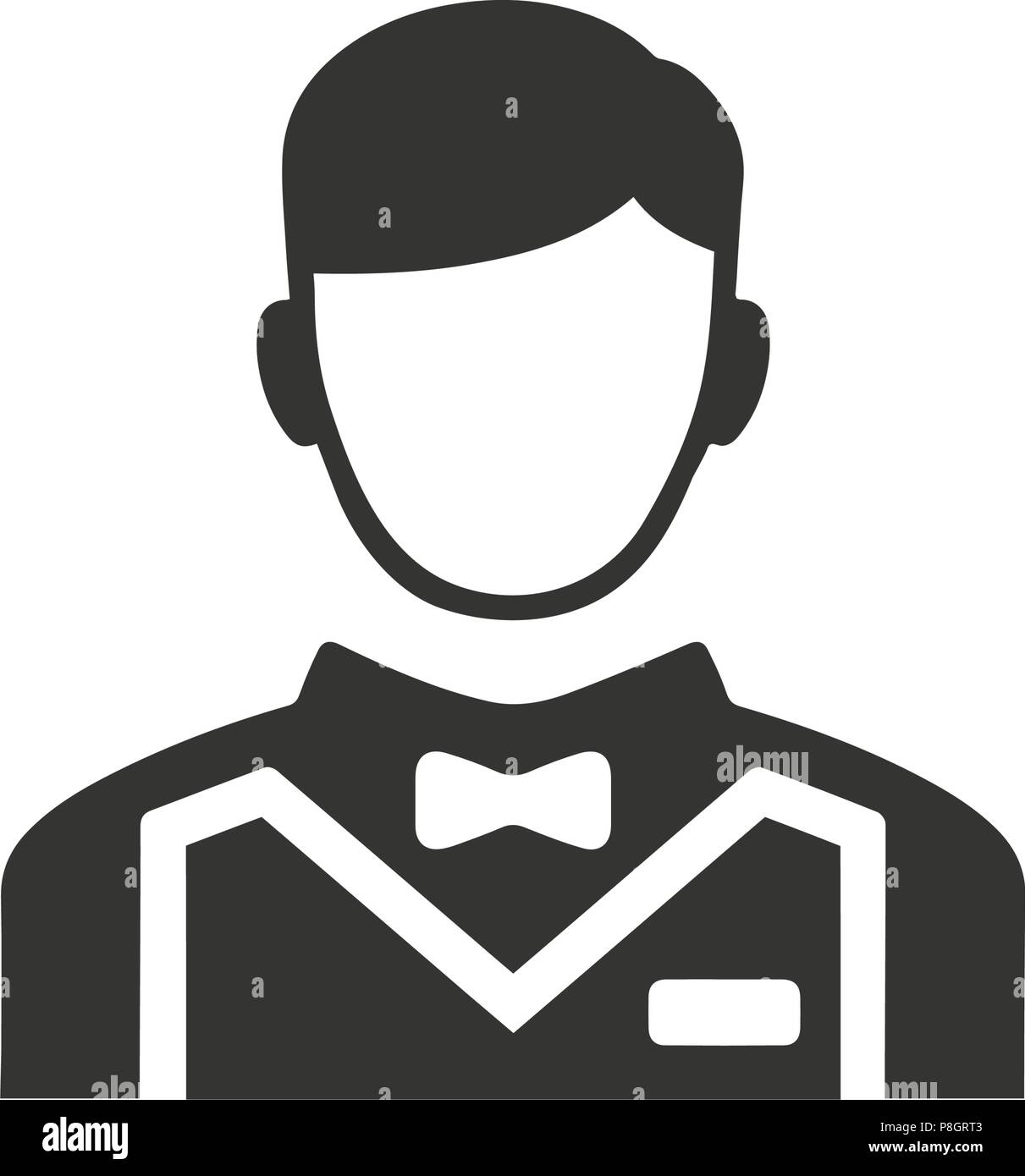 Waiter Boy Icon Stock Vector Image & Art - Alamy