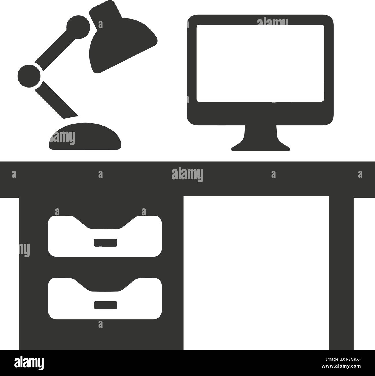 Computer Desk Icon Stock Vector Image & Art - Alamy