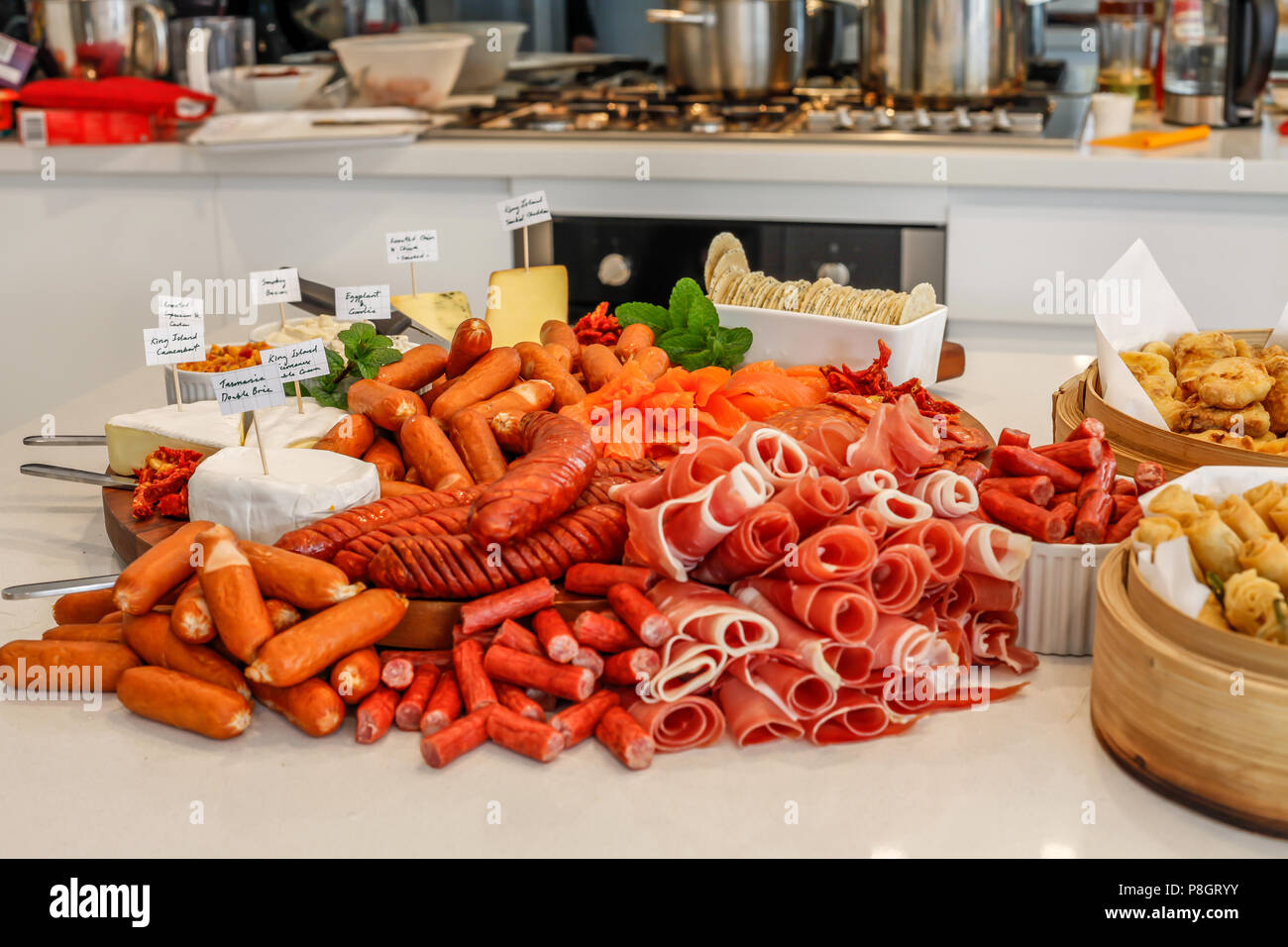 Meat grazing Platter for large party Stock Photo - Alamy
