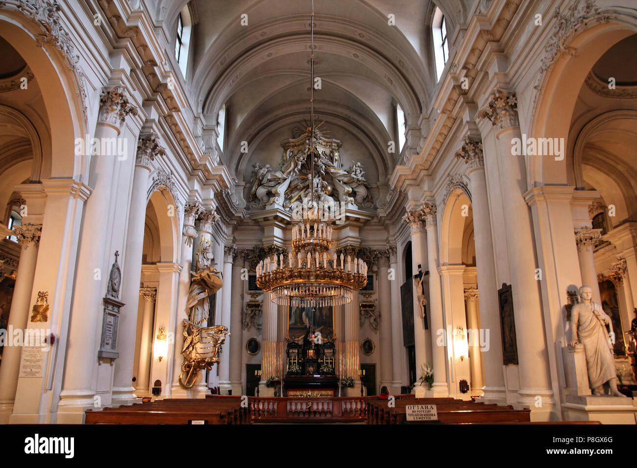 Warsaw, Poland. Visitationist church interior in Old Town quarter Stock ...
