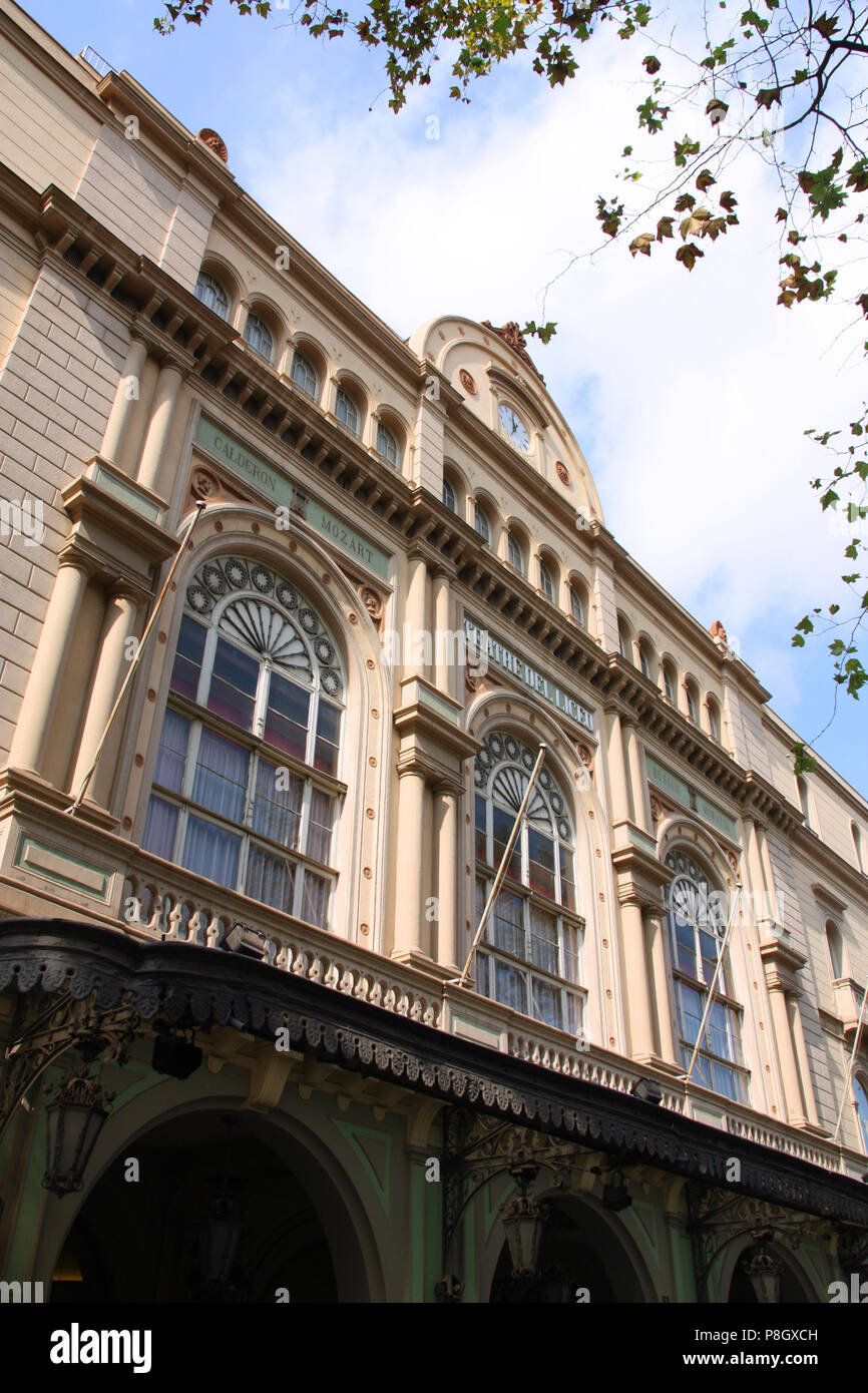 Famous Teatre Del Liceu - opera house in Barcelona, Spain Stock Photo ...
