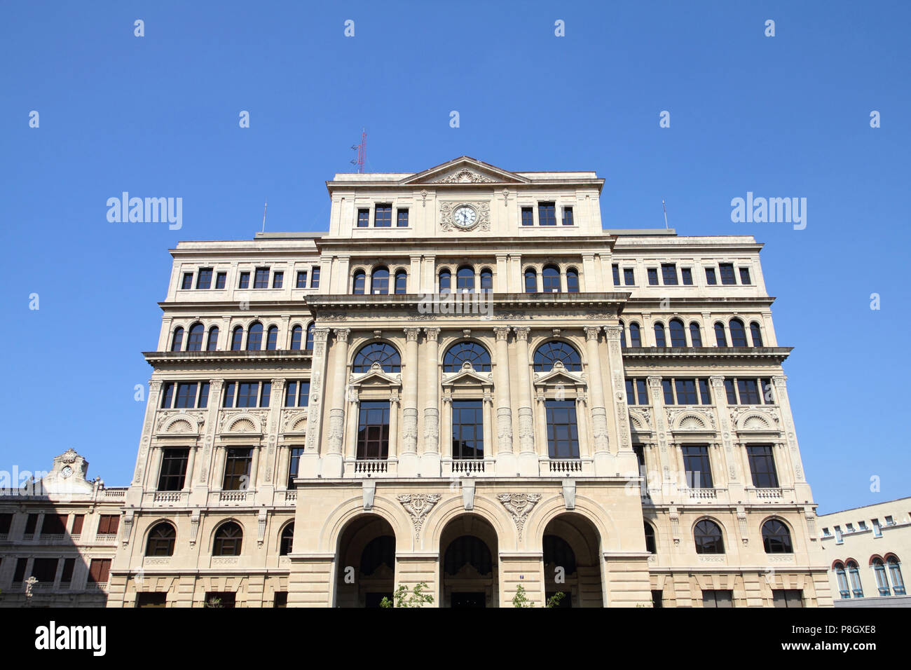 Havana, Cuba - city architecture. Old Lonja del Comercio building Stock ...