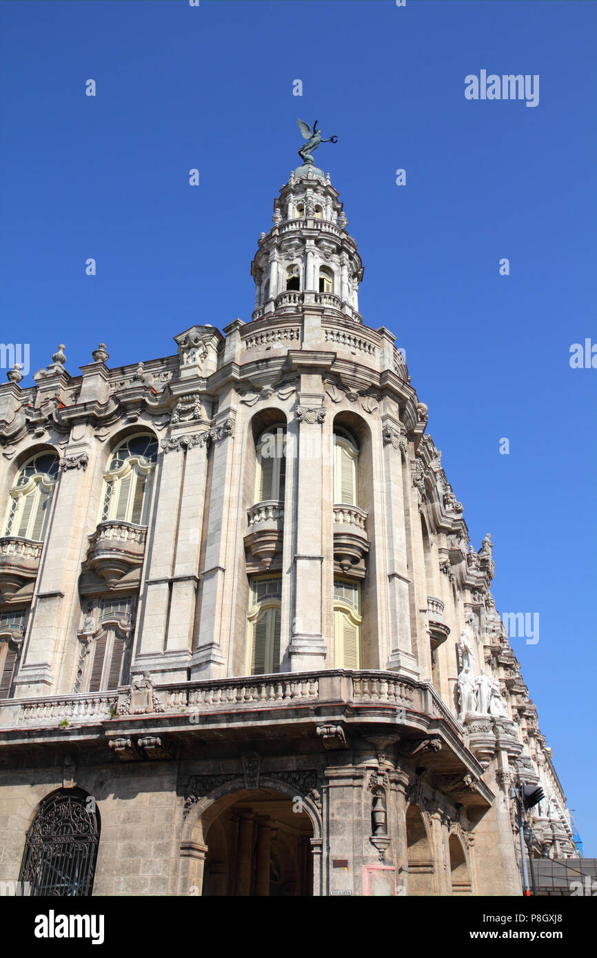 Havana, Cuba - city architecture. Famous Great Theatre building. Havana ...