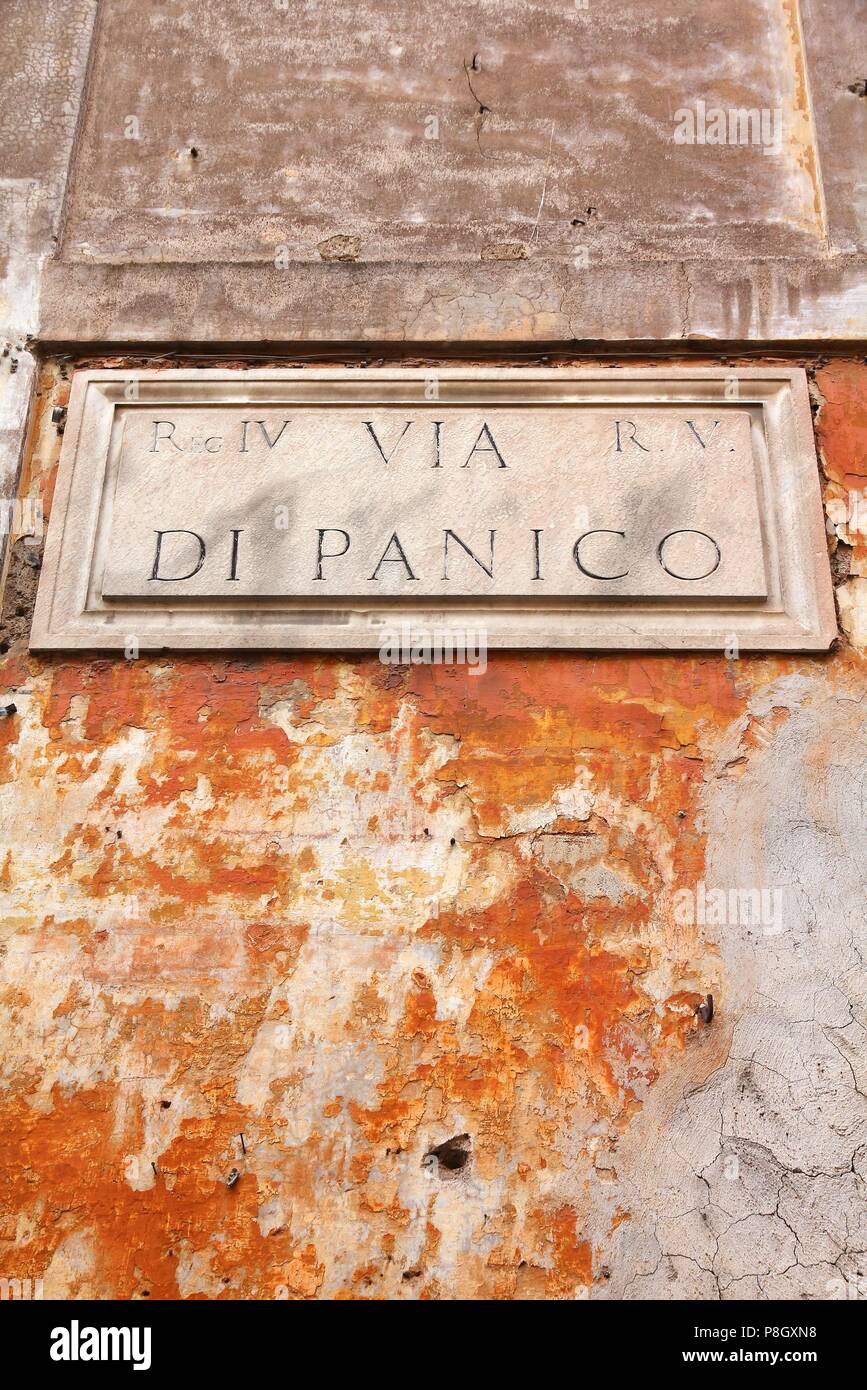 Via di Panico - old street sign in Rome, Italy Stock Photo - Alamy