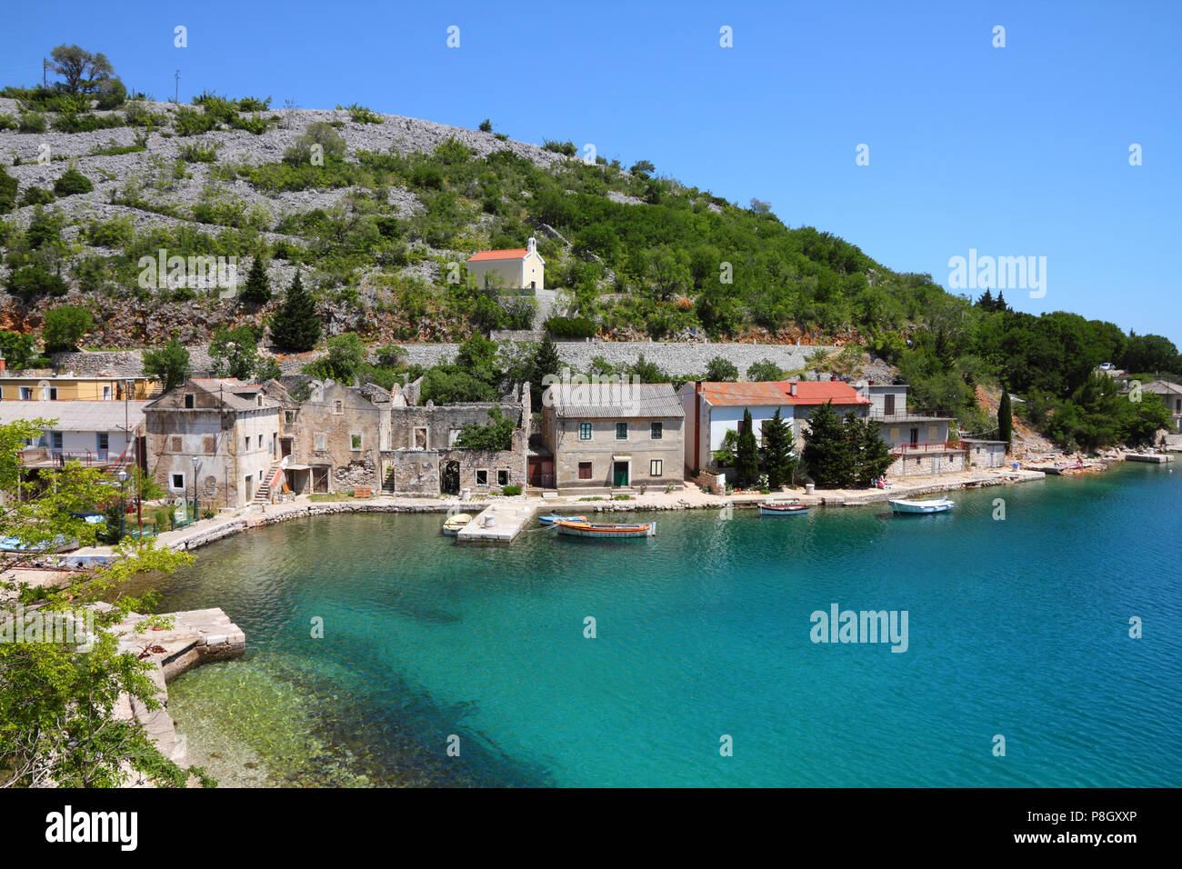 Croatia - beautiful Mediterranean coast landscape in Dalmatia. Adriatic ...
