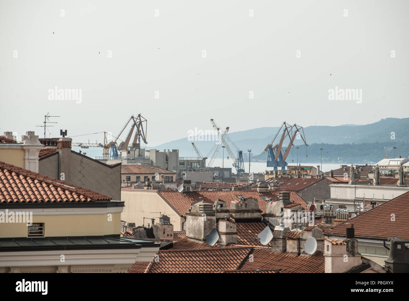 Trieste seen from above around Piazza Goldoni Stock Photo - Alamy