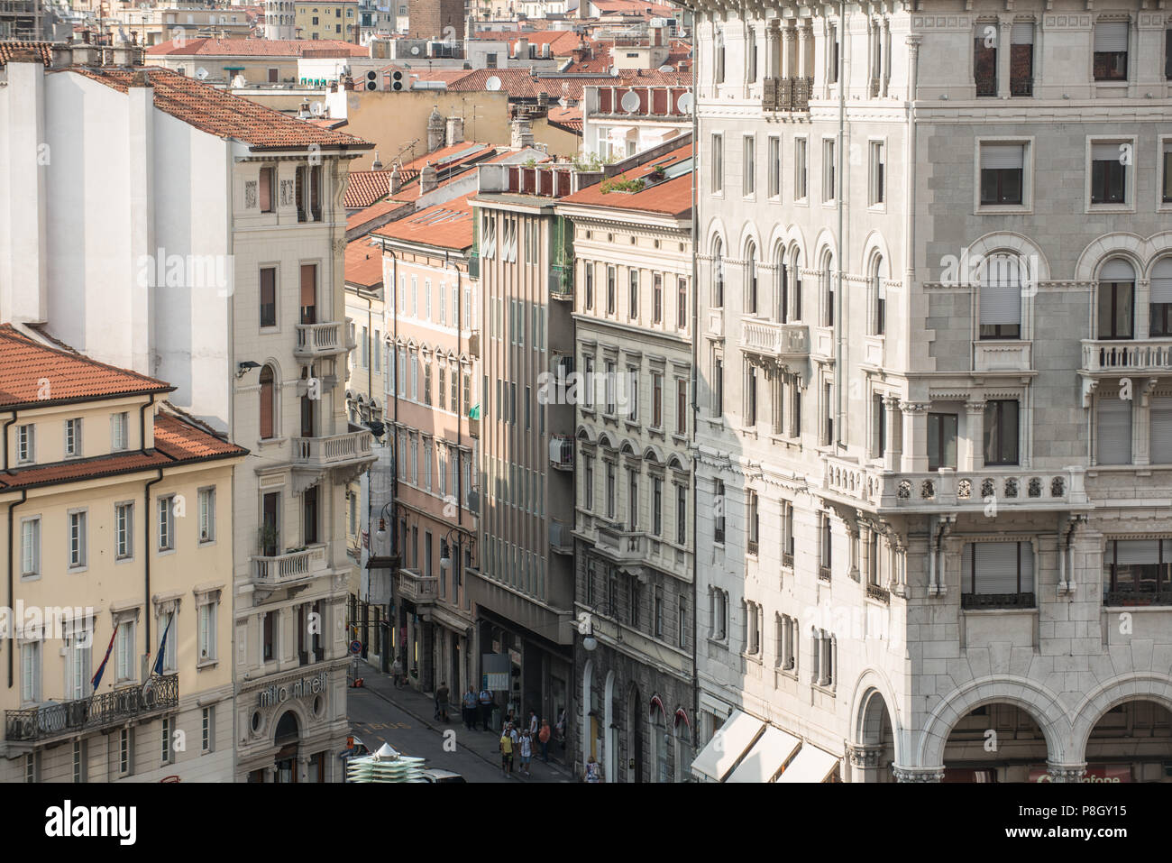 Trieste seen from above around Piazza Goldoni Stock Photo - Alamy