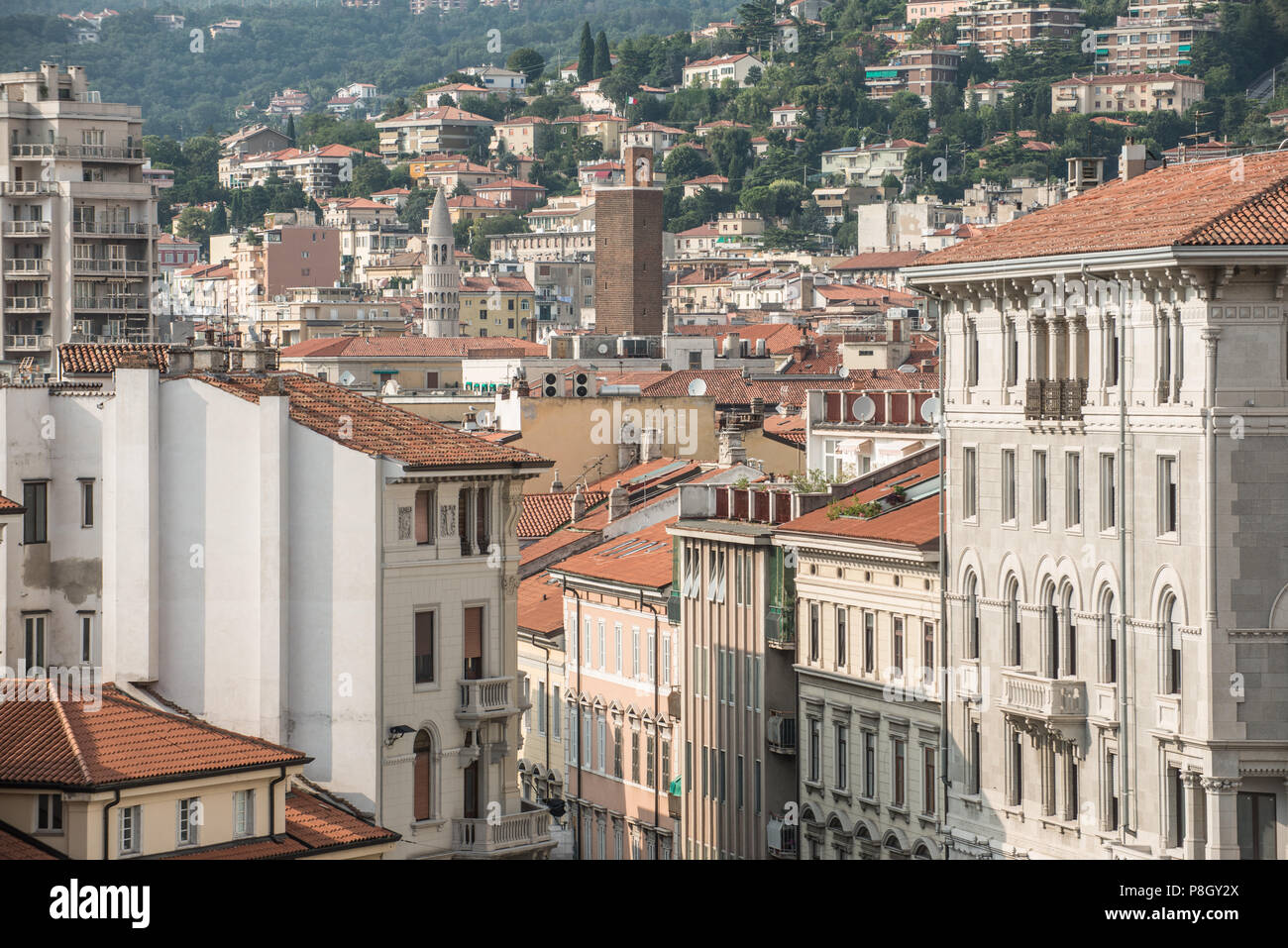 Trieste seen from above around Piazza Goldoni Stock Photo - Alamy