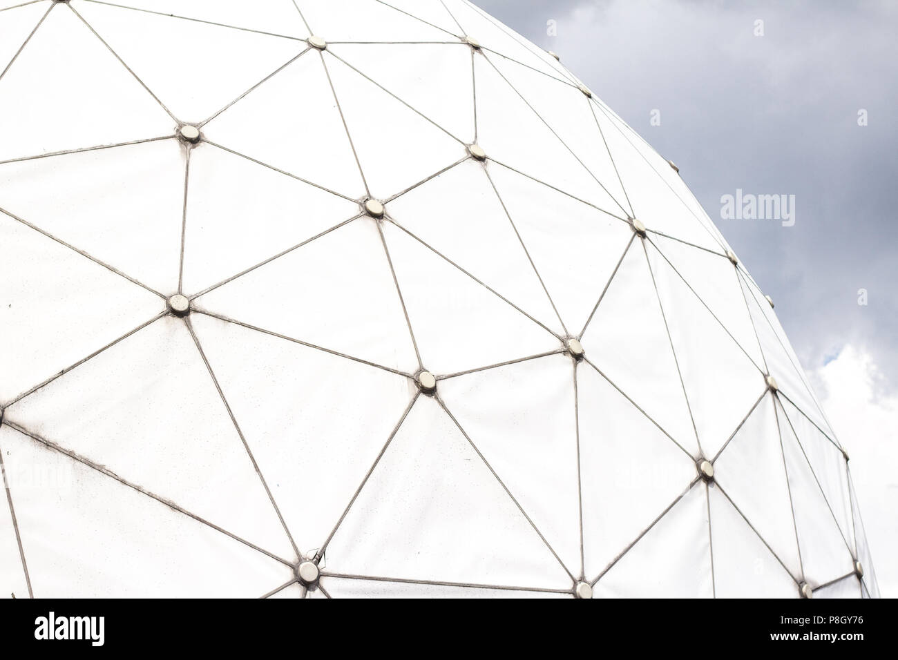 tower of old radar station - dome / radome on listening station Stock ...