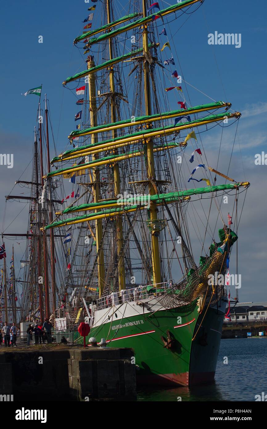 Sunderland, England, 11 July 2018. Class A tall ship Alexander von ...