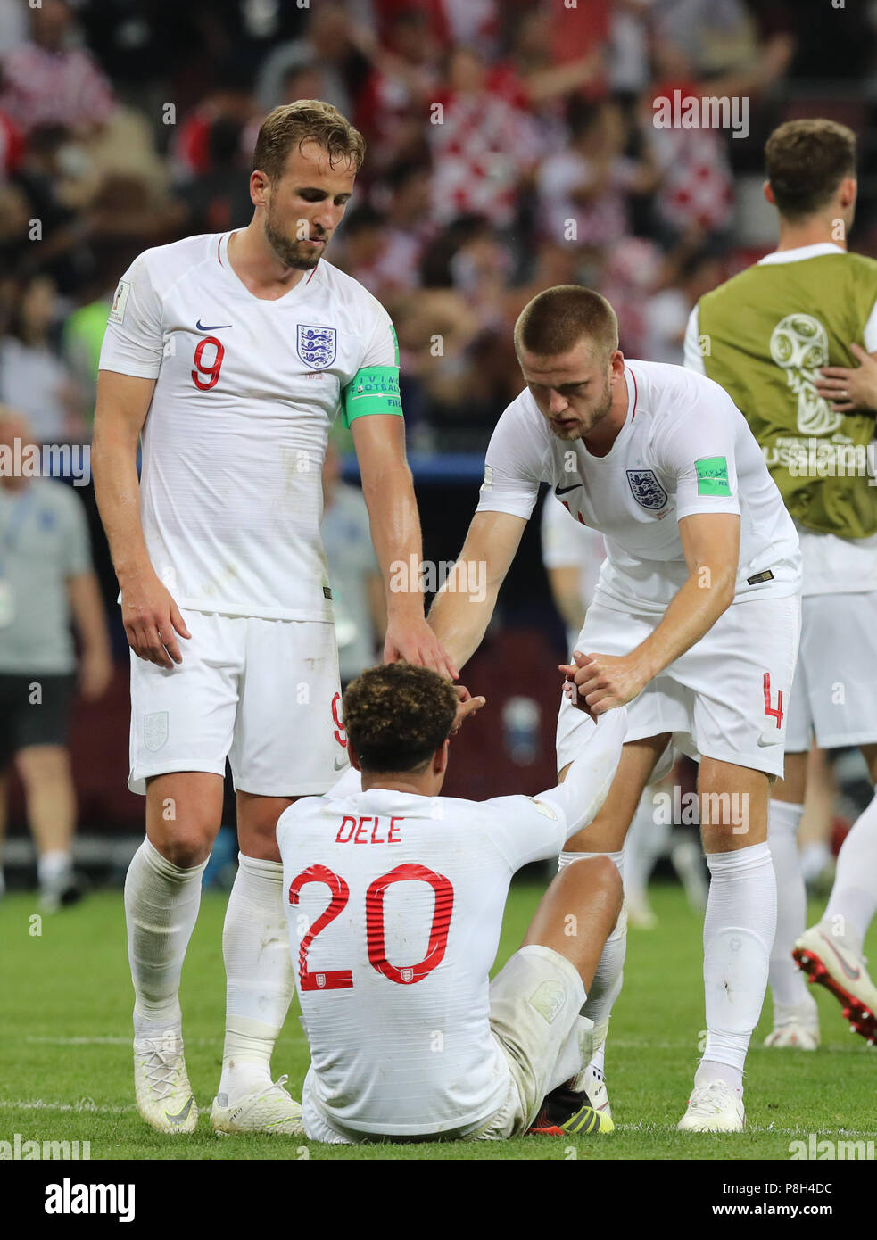Moscow, Russia. 11th July, 2018. England's Harry Kane (L top) and Eric ...
