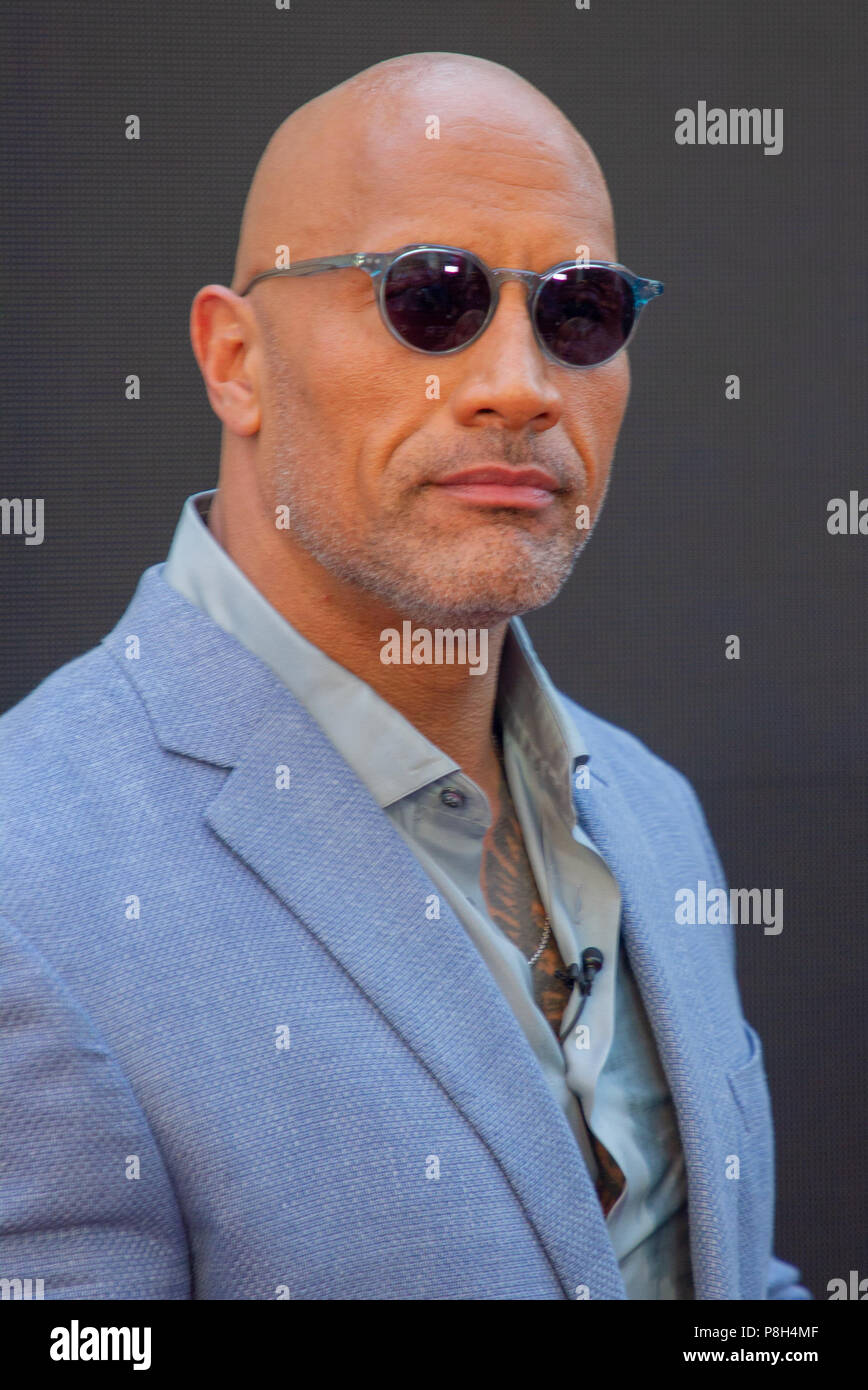 Actor Dwayne Johnson attends the New York premiere of “Skyscraper” on ...