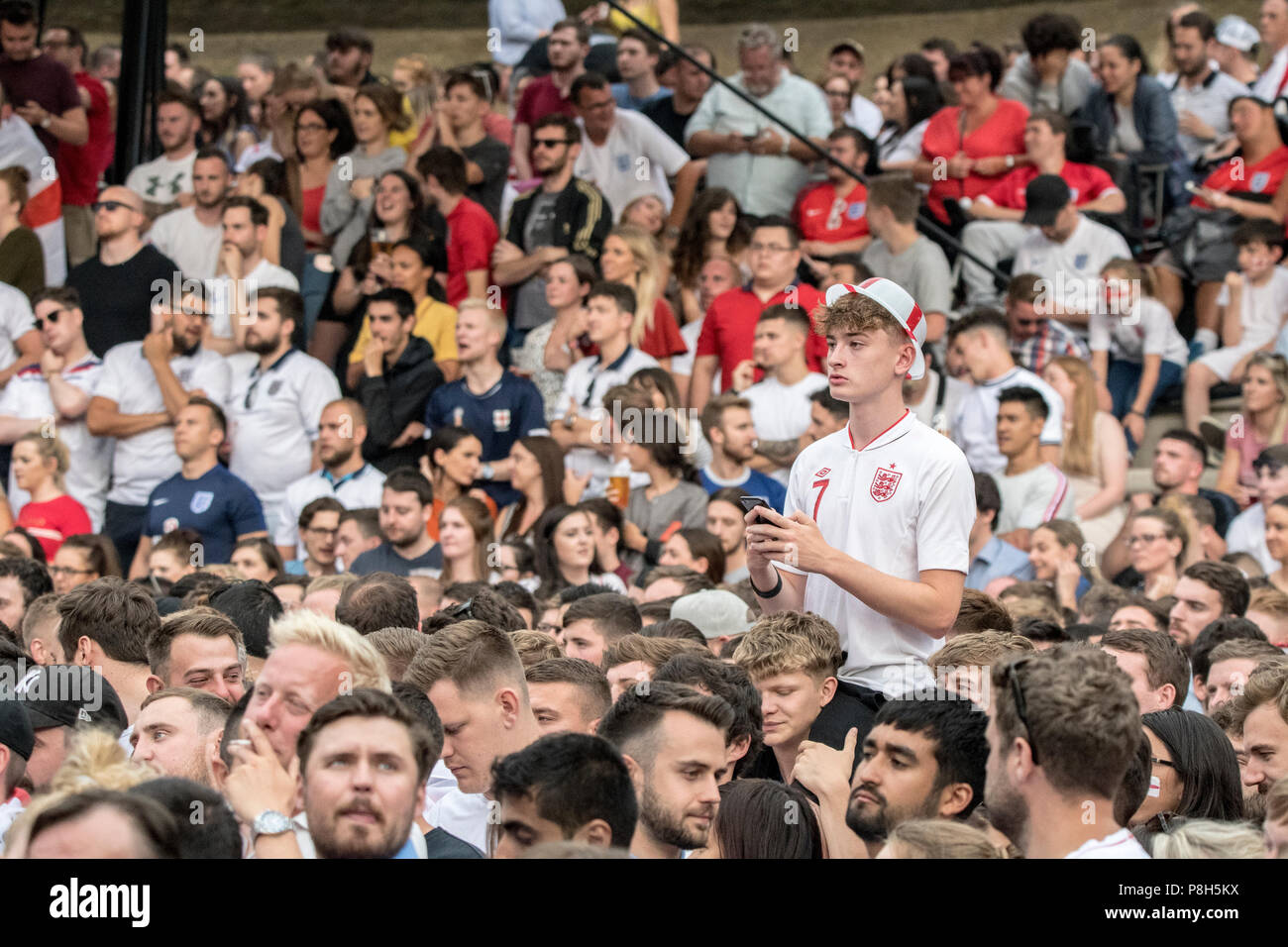 Castlefield Bowl, Manchester, UK. 11th July 2018. Football fans in ...