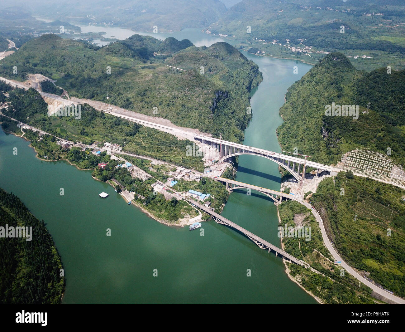 Anshu, Anshu, China. 12th July, 2018. Anshun, CHINA-The concrete arch ...