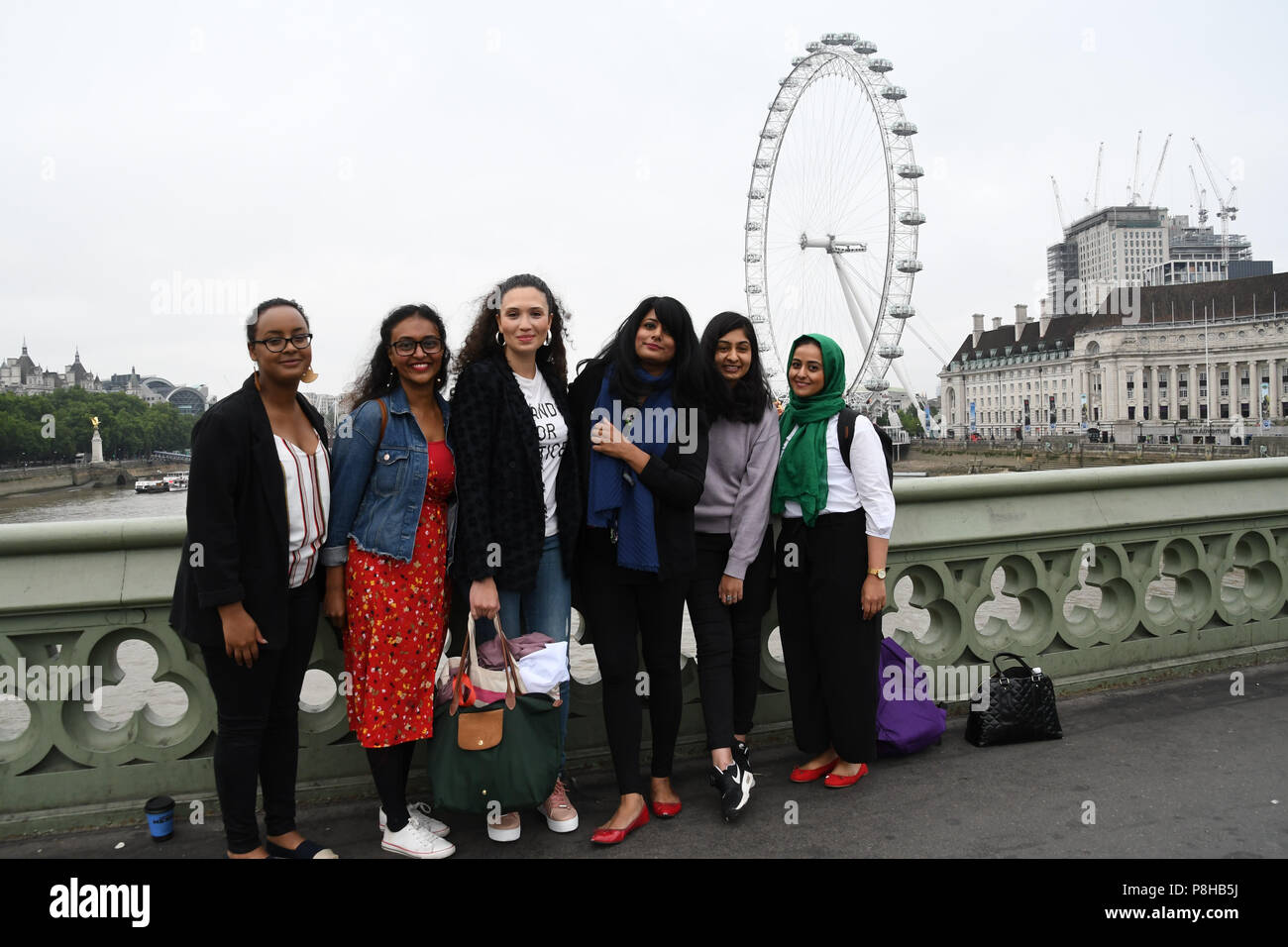 London, UK. 11th July, 2018. Huda Elmi,Fatima Rajina,Malia Bouattia ...