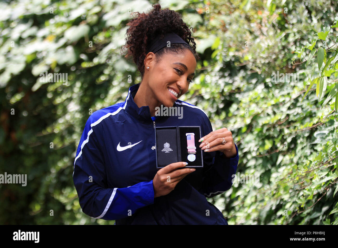London, UK. 11th July, 2018. Queen Harrison of the USA poses with her ...