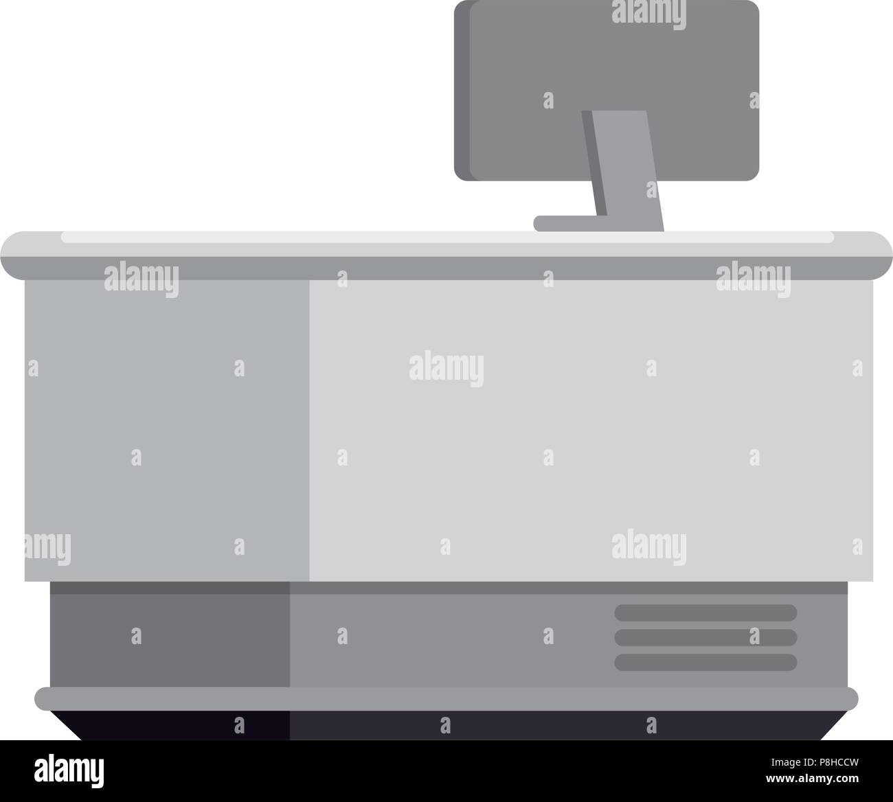 supermarket point of sale desk with computer Stock Vector Image & Art ...